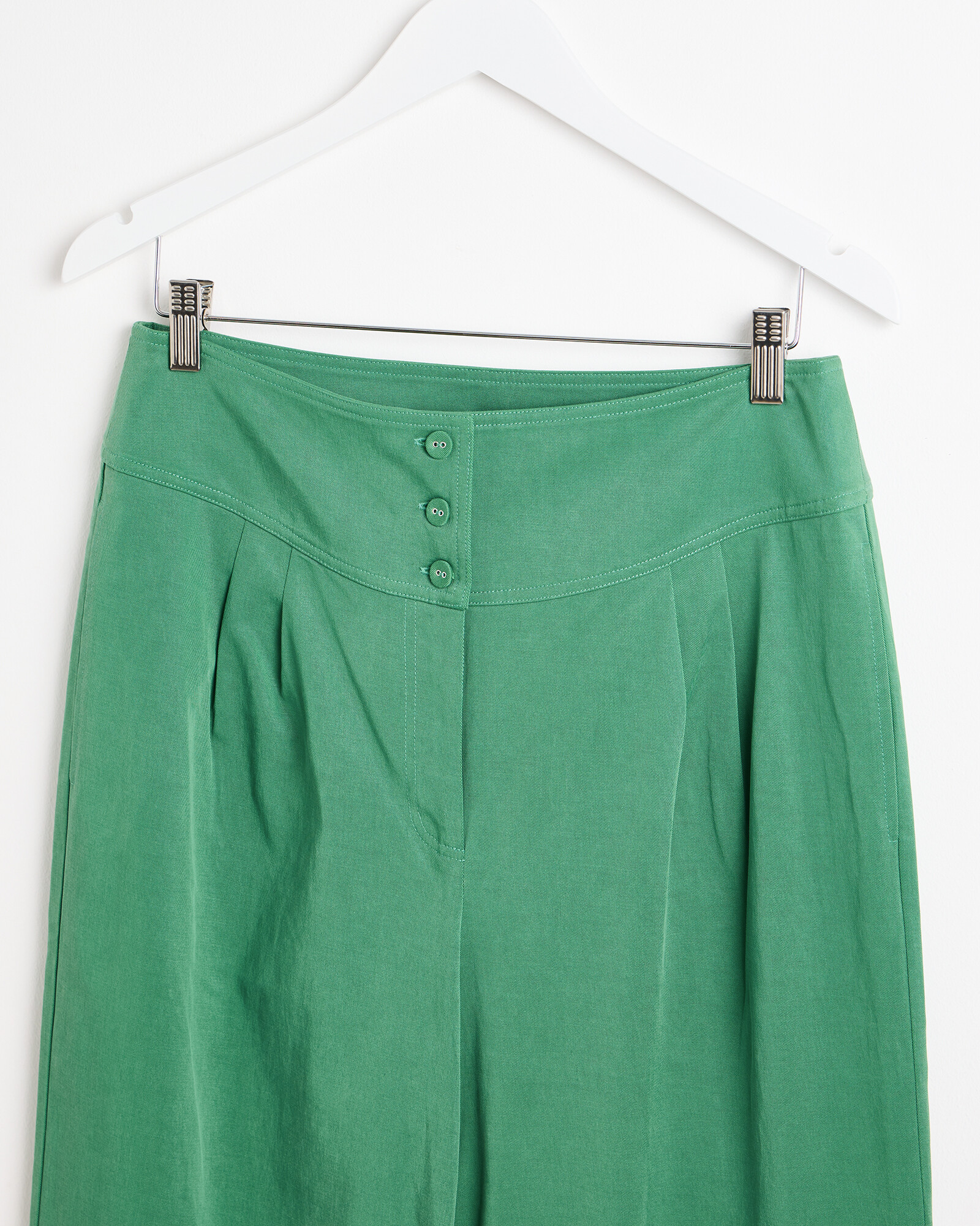 Green Basque Wide Leg Trousers | Oliver Bonas