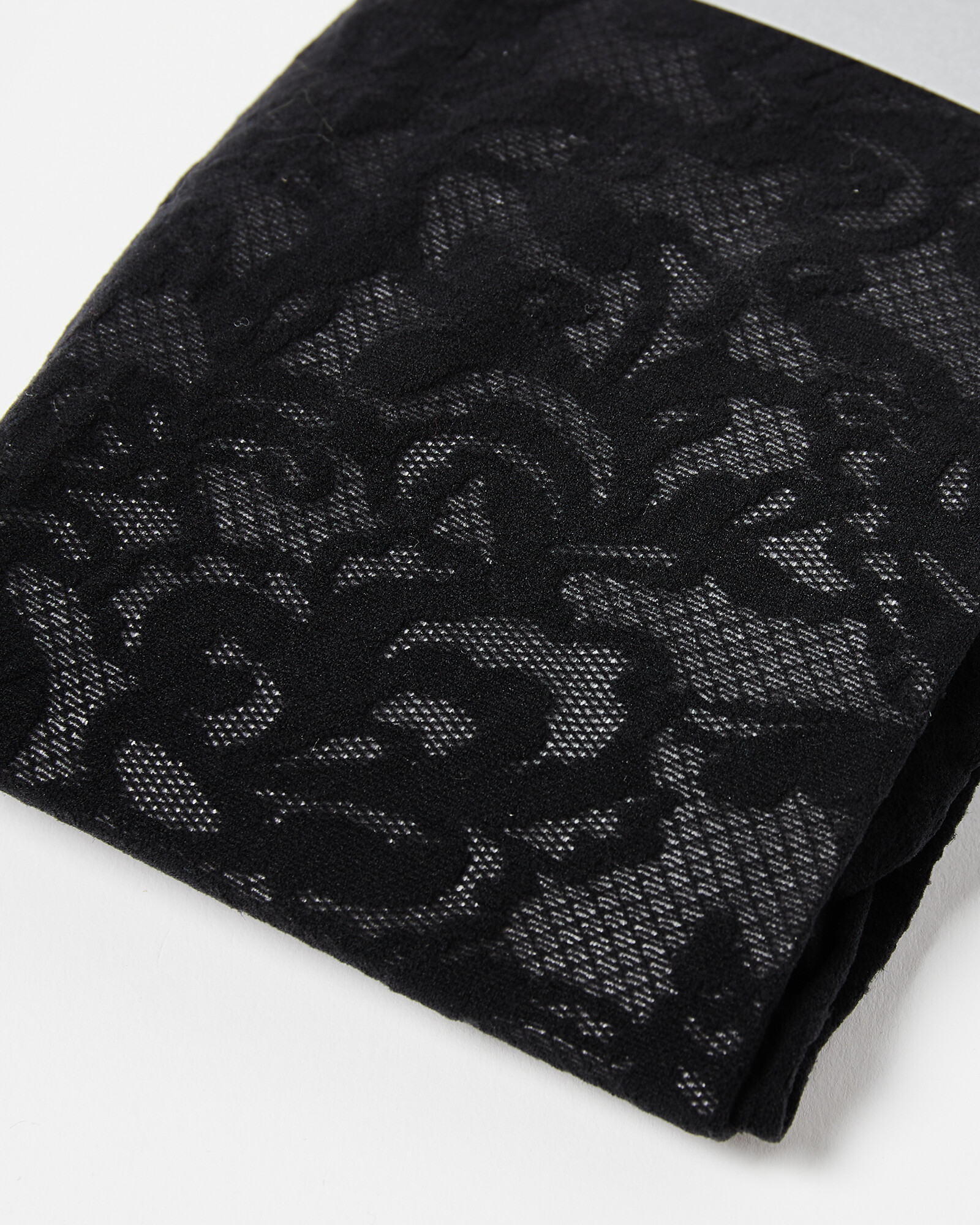 20 Denier Black Floral Lace Tights | Oliver Bonas