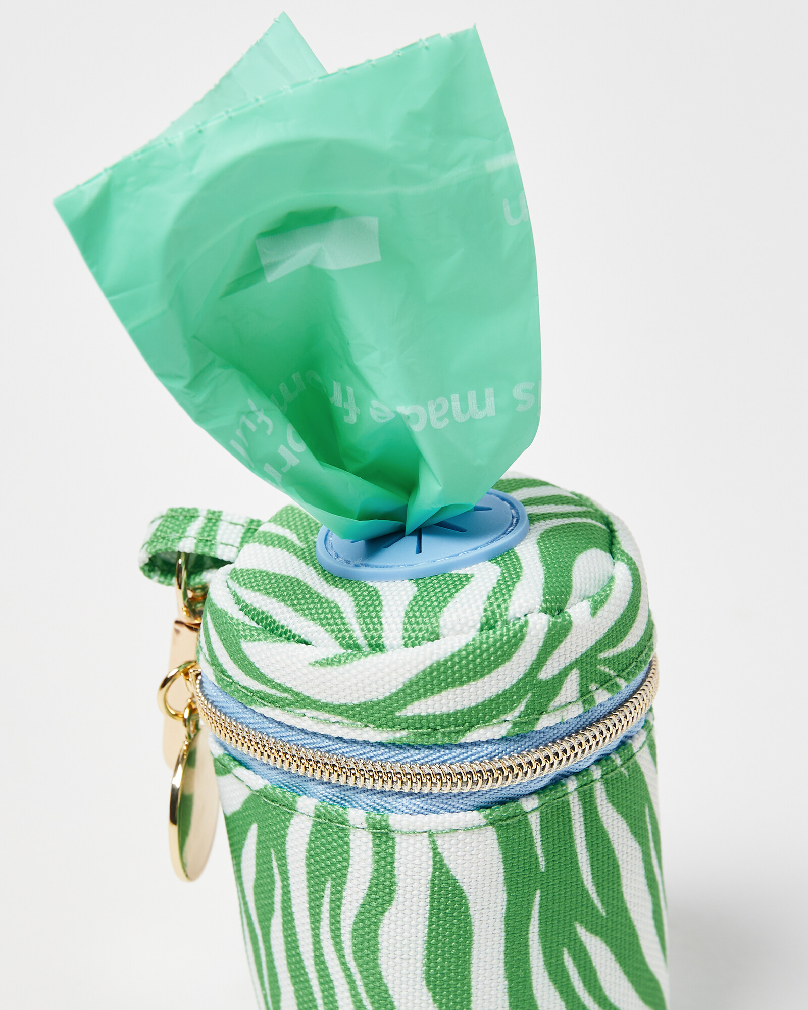 Zebra Print Green Dog Poop Bag Holder | Oliver Bonas