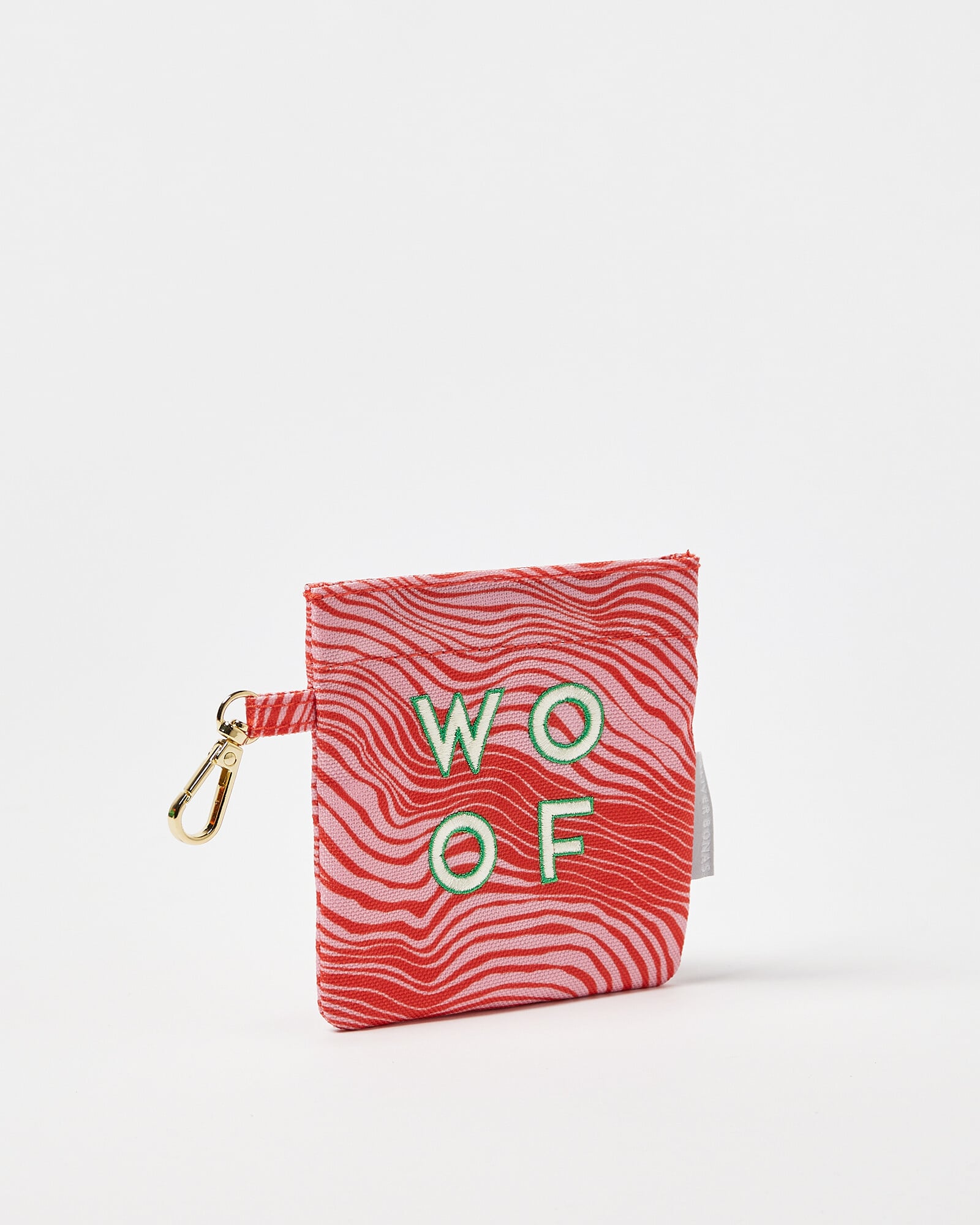 Wave Print Pink Woof Pet Treat Bag | Oliver Bonas