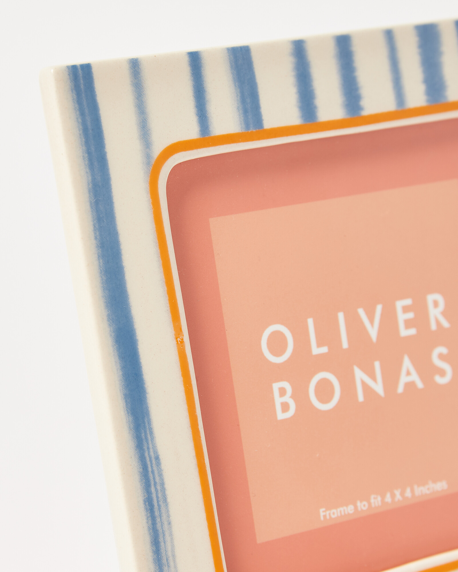 Isla Blue Ceramic Photo Frame 4x4" | Oliver Bonas