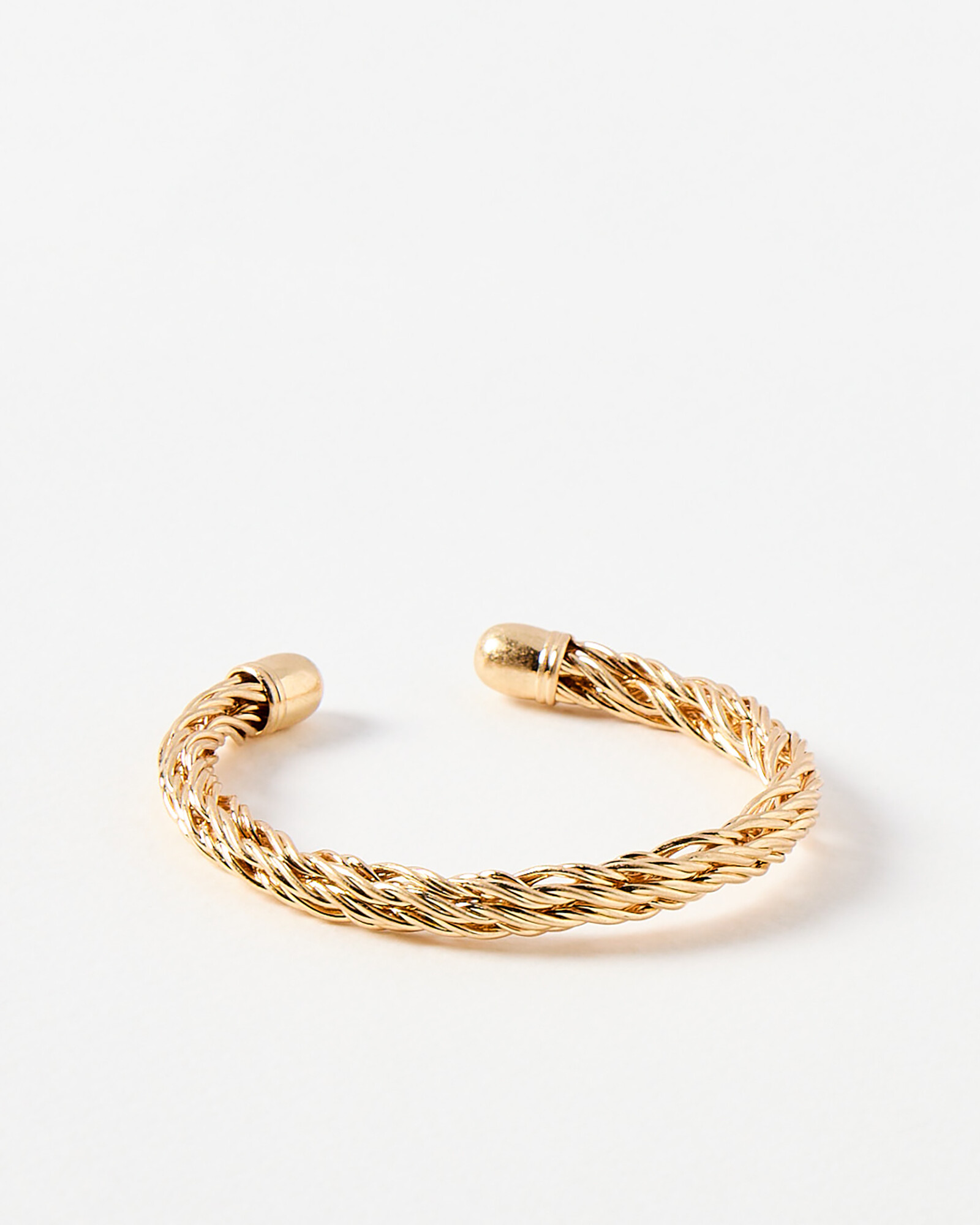 Sia Twisted & Plaited Gold Tone Cuff Bangle | Oliver Bonas