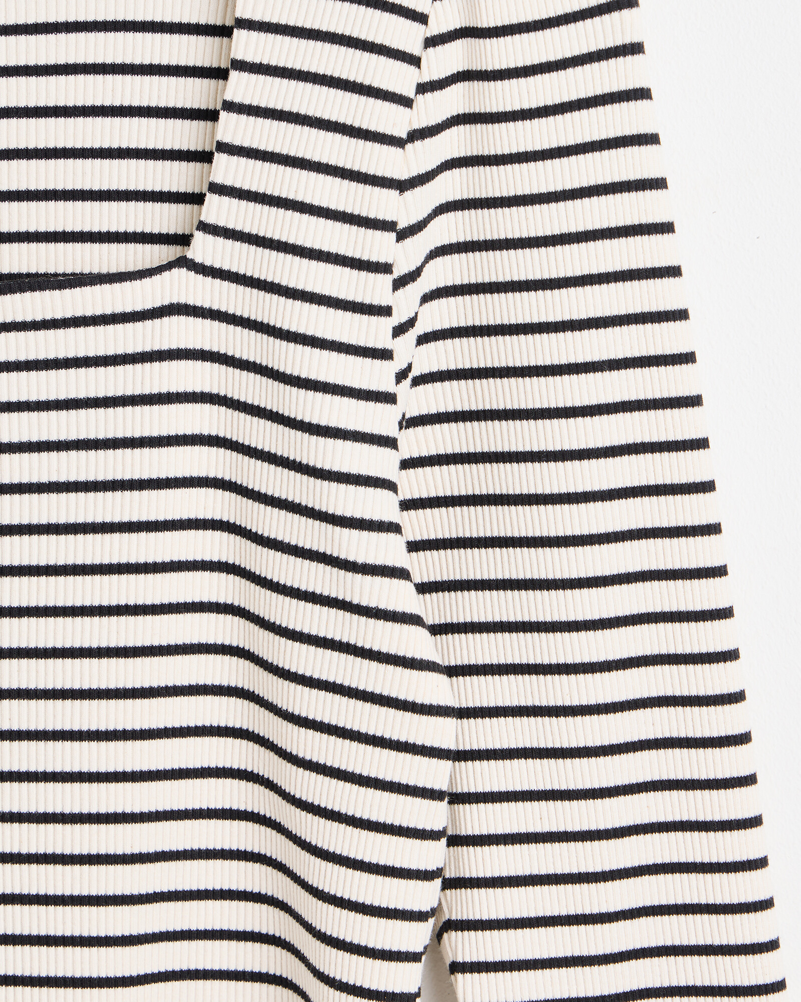 Black & White Stripe Ribbed Jersey Top | Oliver Bonas