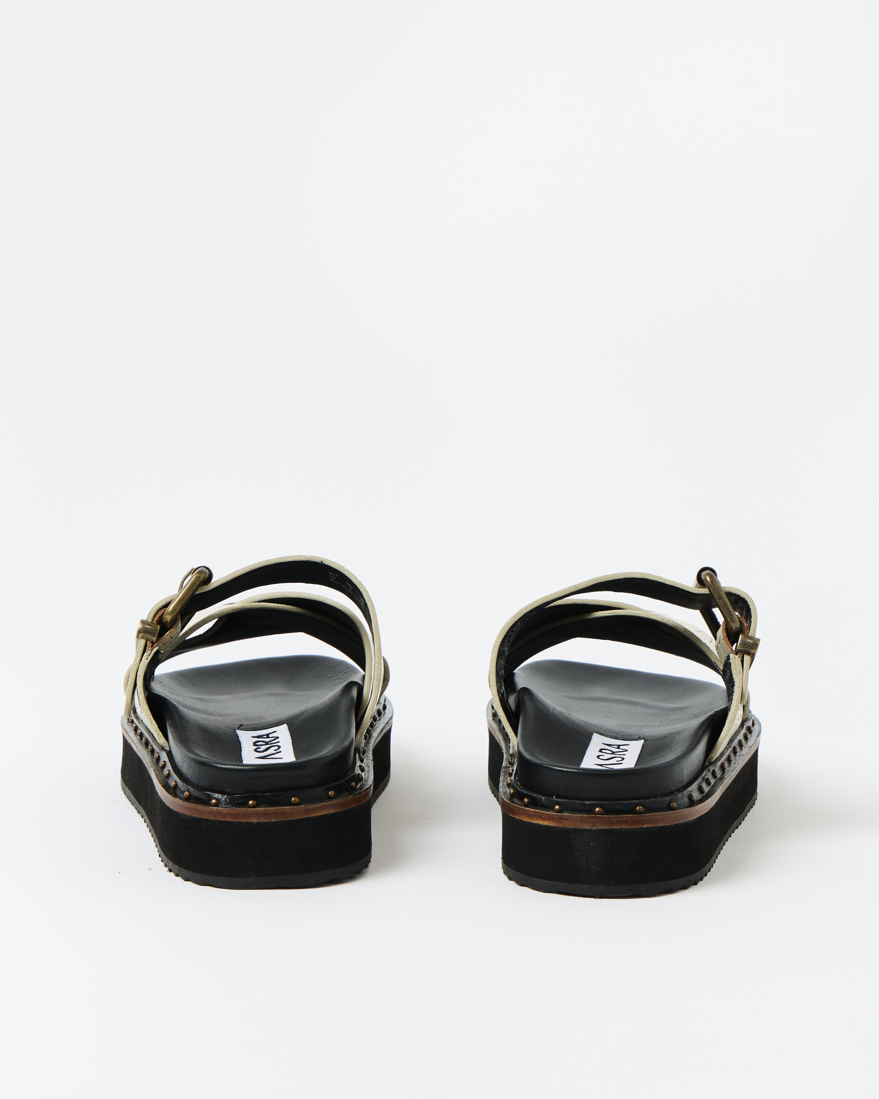 Asra Megan White Croc Leather Crossover Sandals | Oliver Bonas
