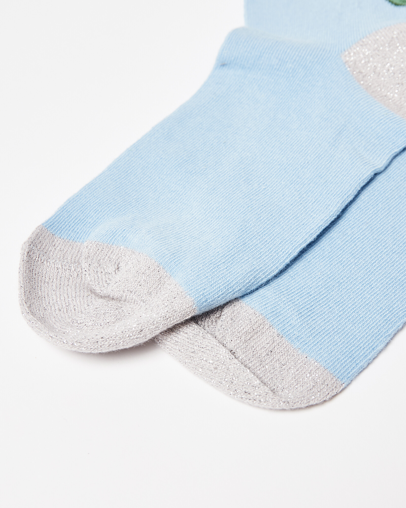 Blue & Silver Floral Ankle Socks | Oliver Bonas