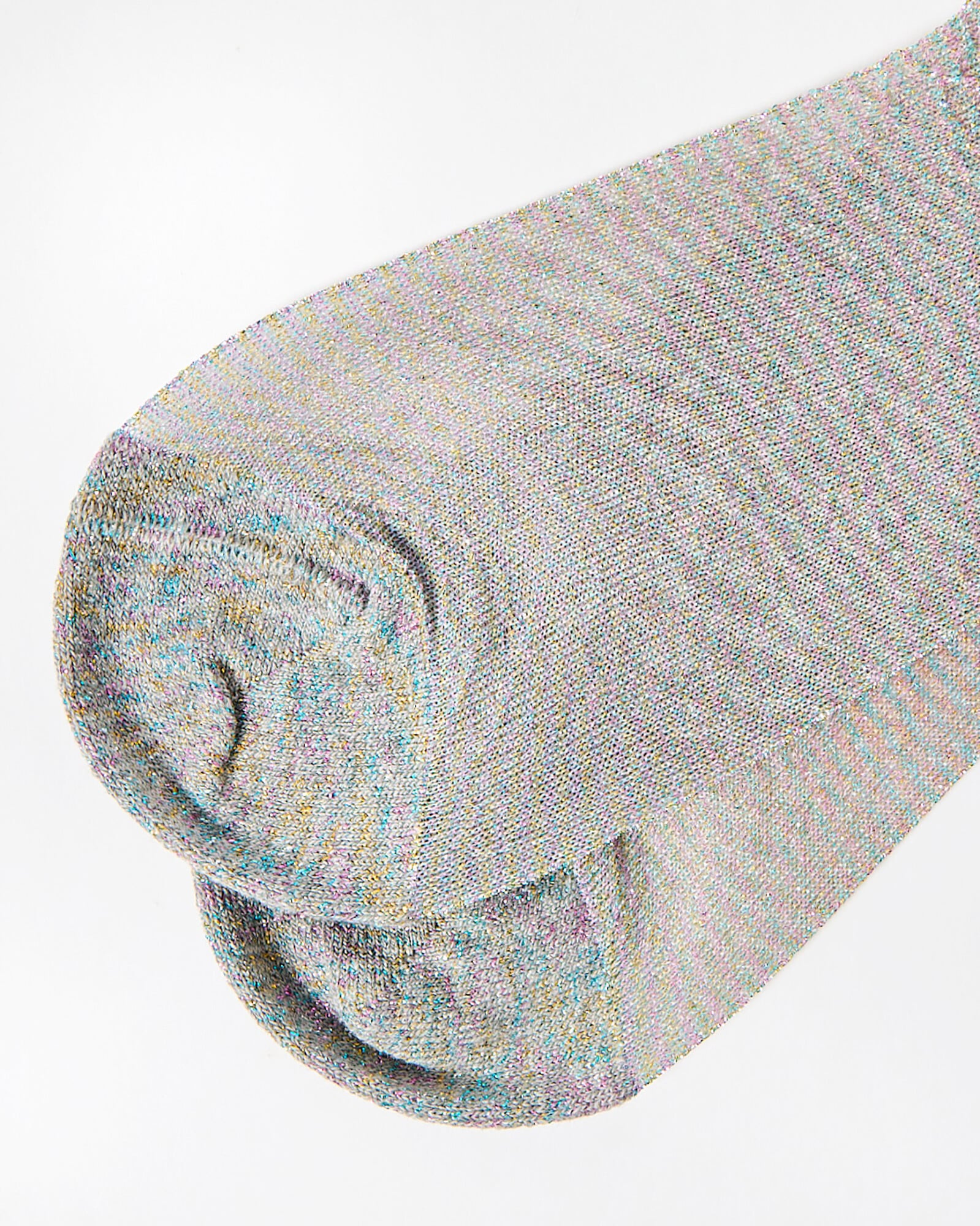 Silver Rainbow Glitter Sheer Ankle Socks | Oliver Bonas