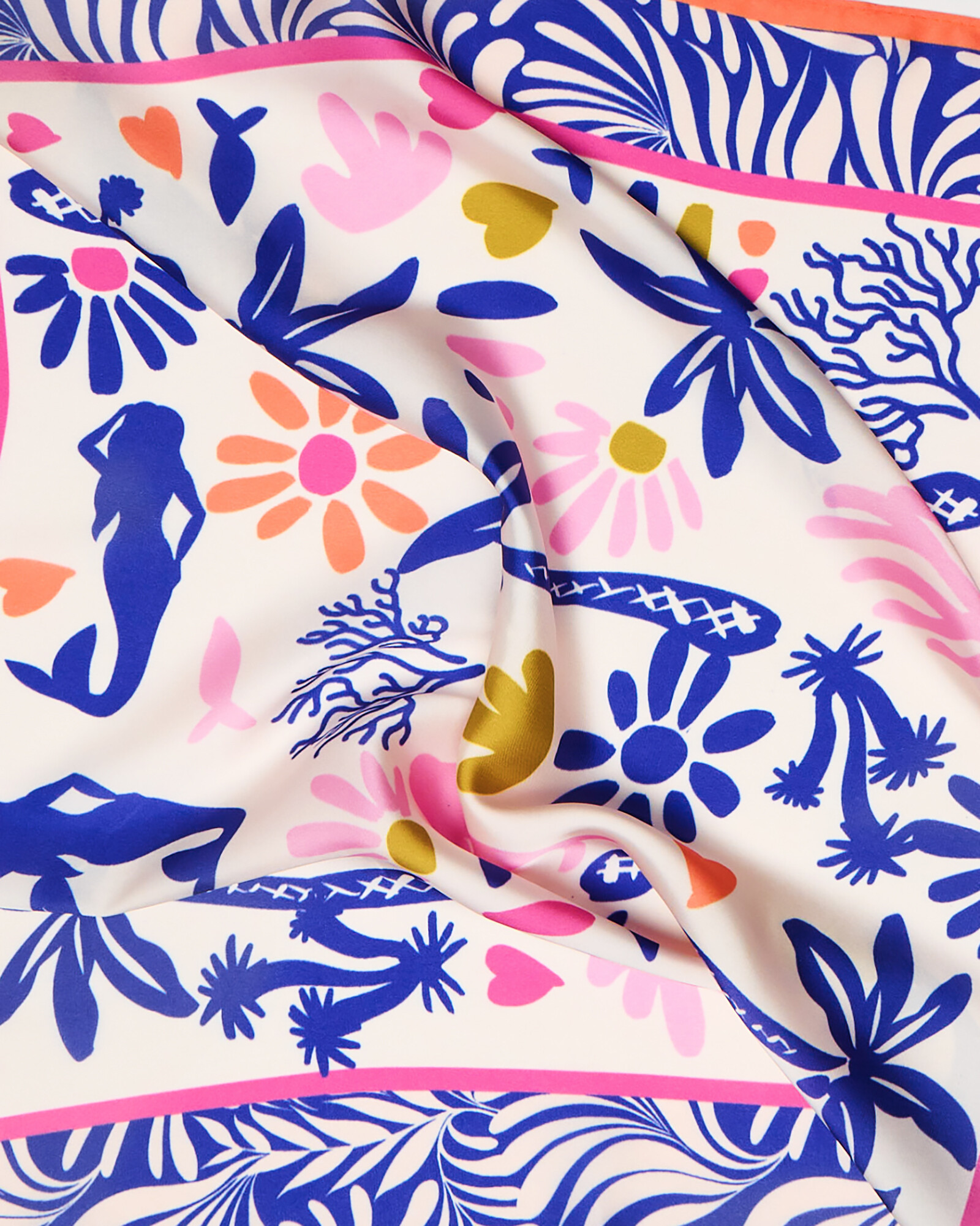 Mermaid Palm Square Lightweight Neck Scarf | Oliver Bonas