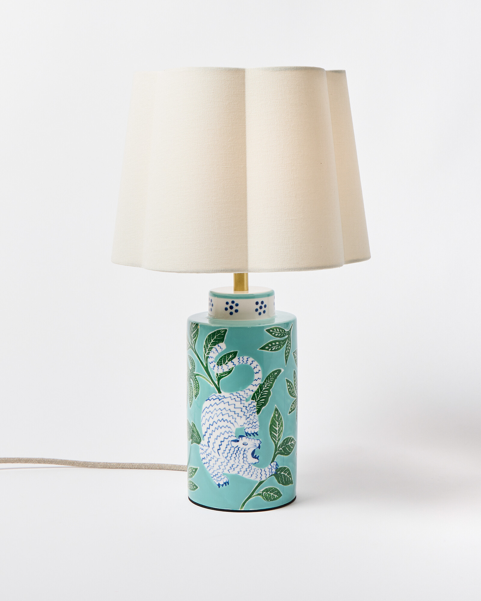 Tigris Blue Ceramic Desk & Table Lamp | Oliver Bonas