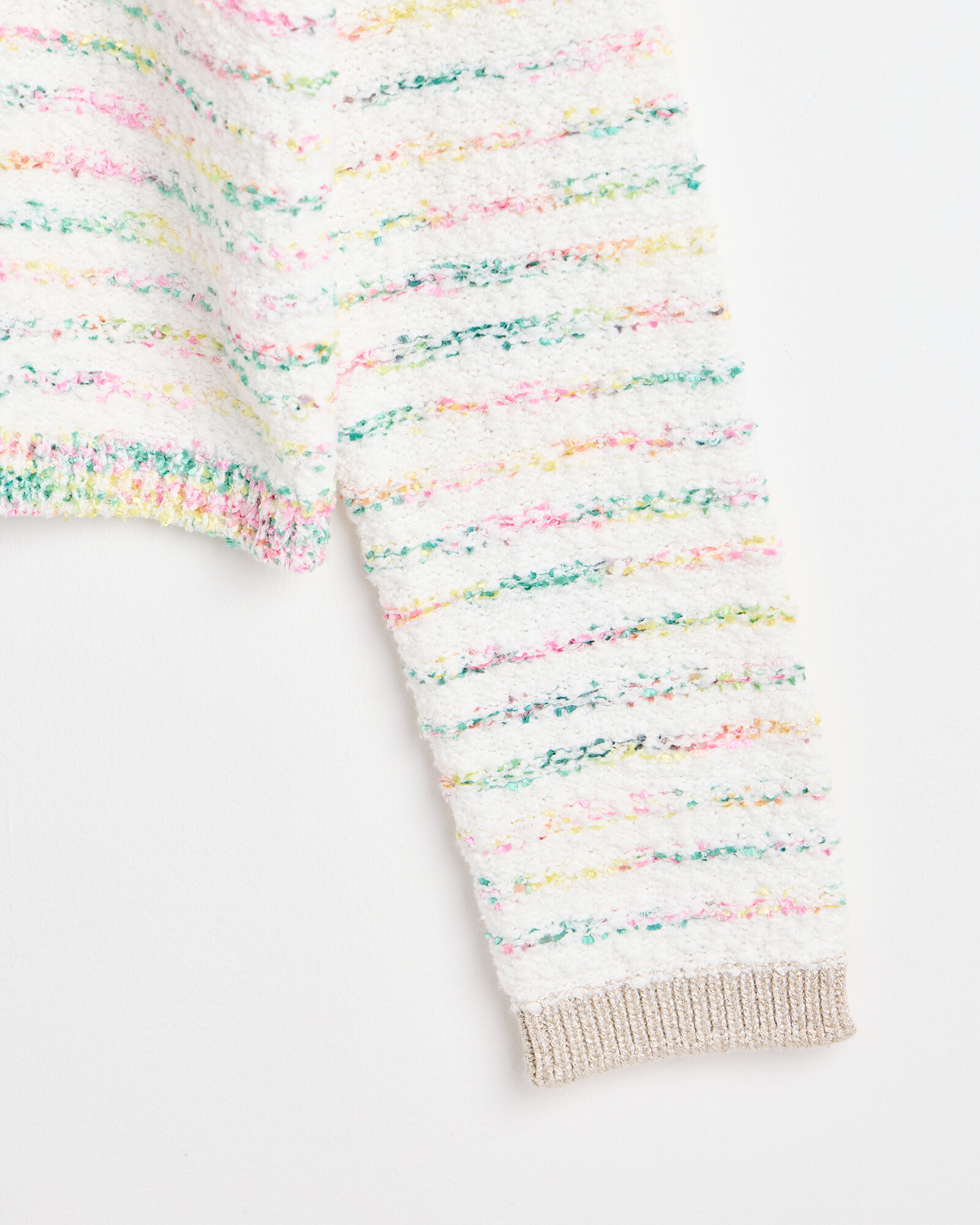 Colourful Stripe White Knitted Cardigan | Oliver Bonas