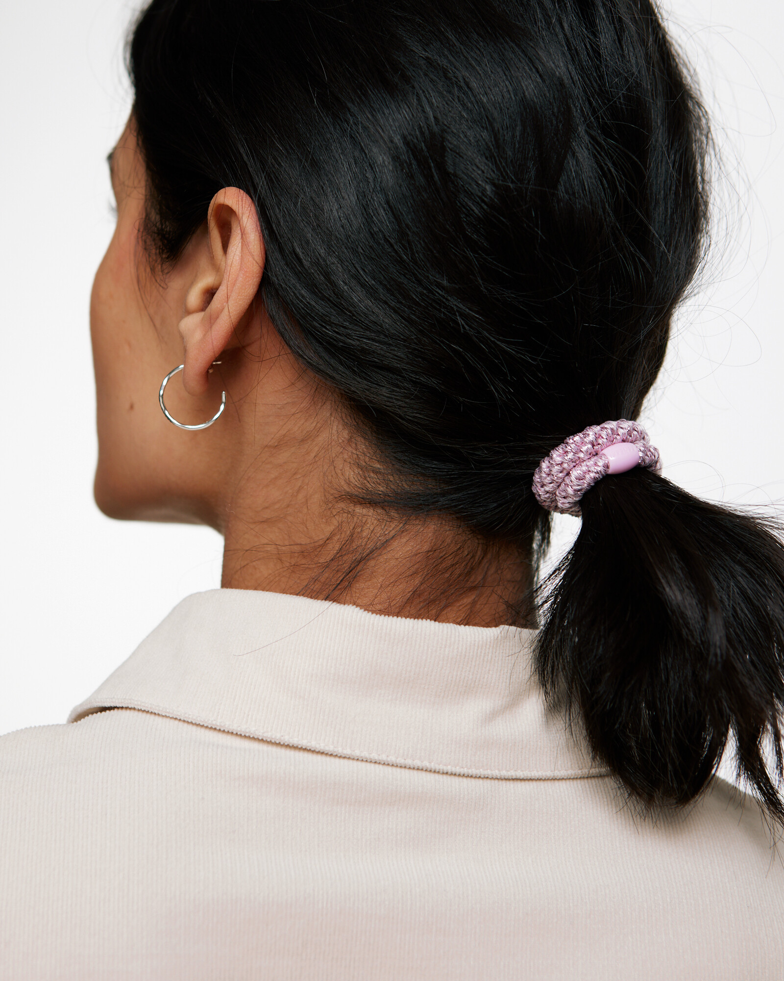 Essie Metallic Pink Elastic Hair Band | Oliver Bonas