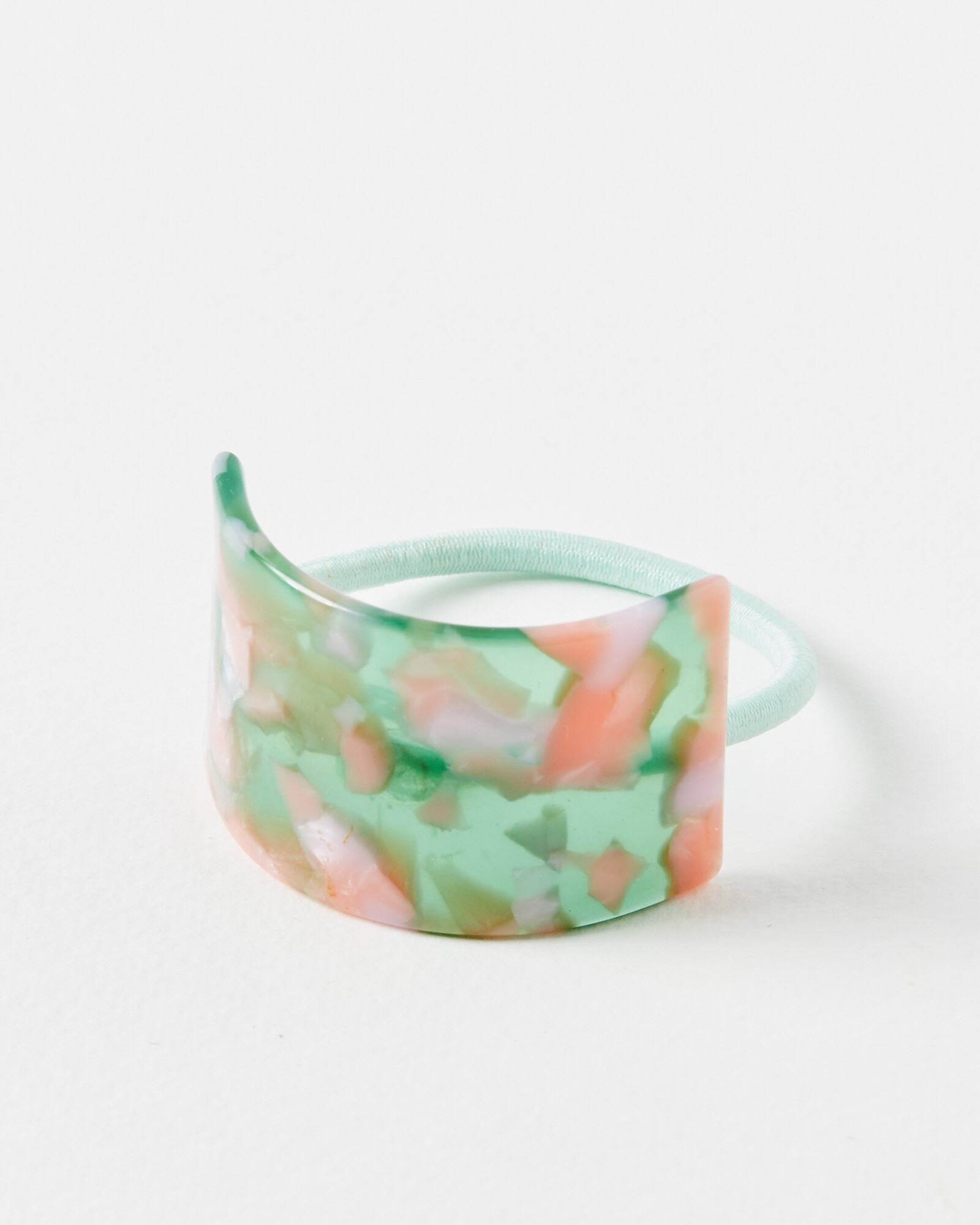 Bryony Green & Pink Shimmer Elastic Hair Tie | Oliver Bonas
