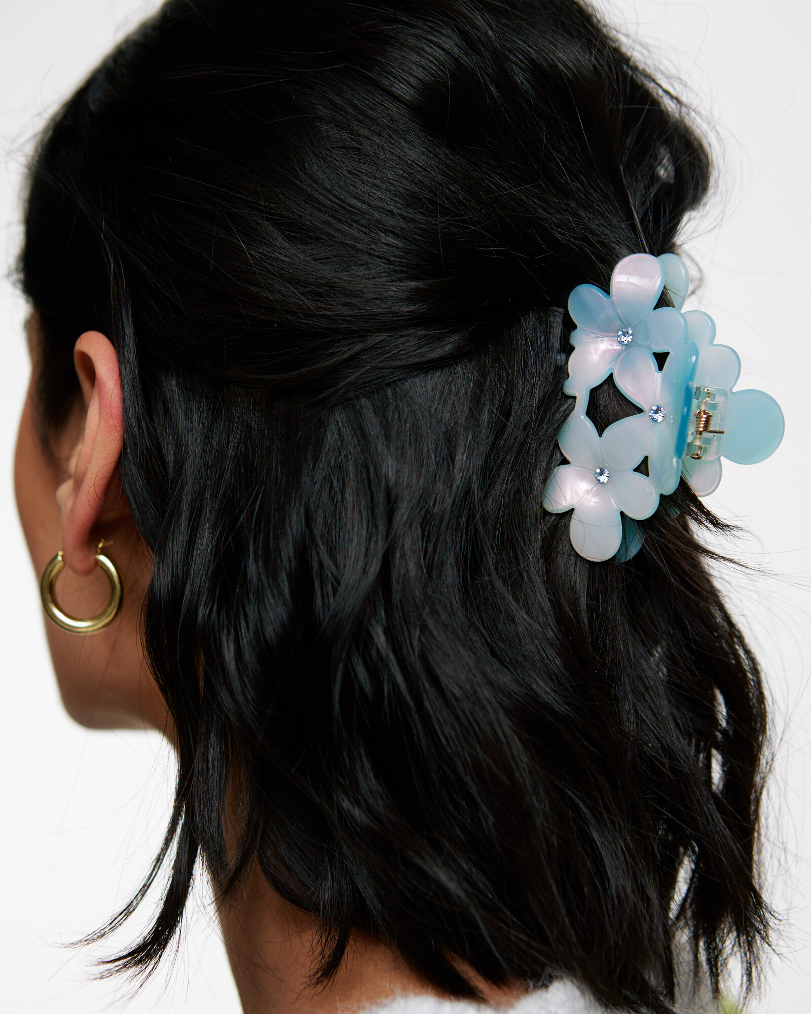 Ivy Blue Flower Hair Claw Clip | Oliver Bonas