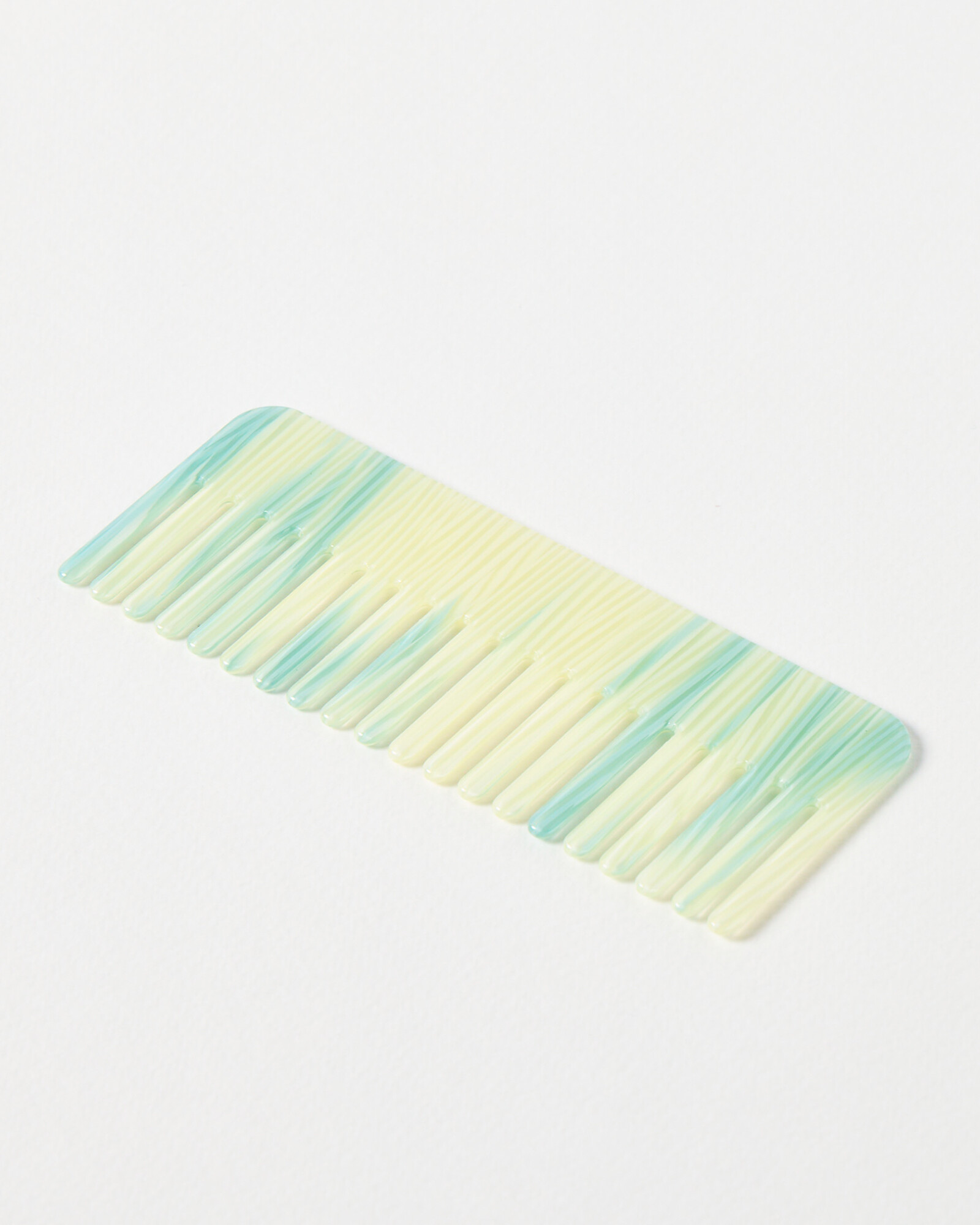 Cleo Green Striped Rectangular Hair Comb | Oliver Bonas
