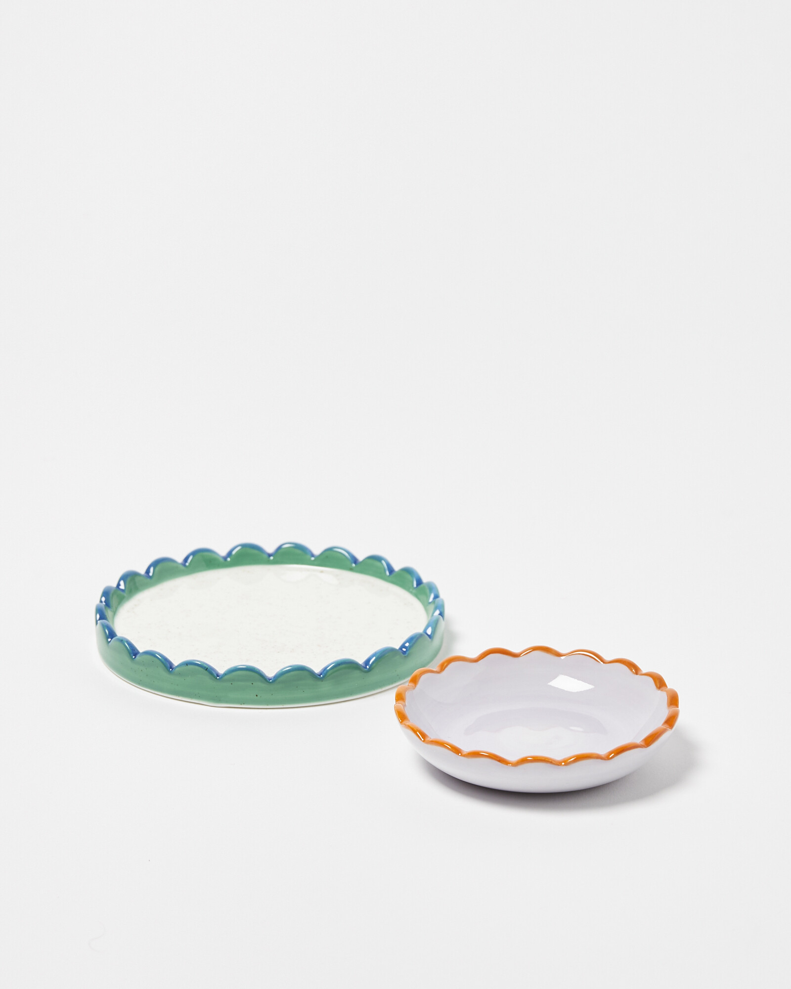 Scallop Ceramic Trinket Dishes Set of Two | Oliver Bonas