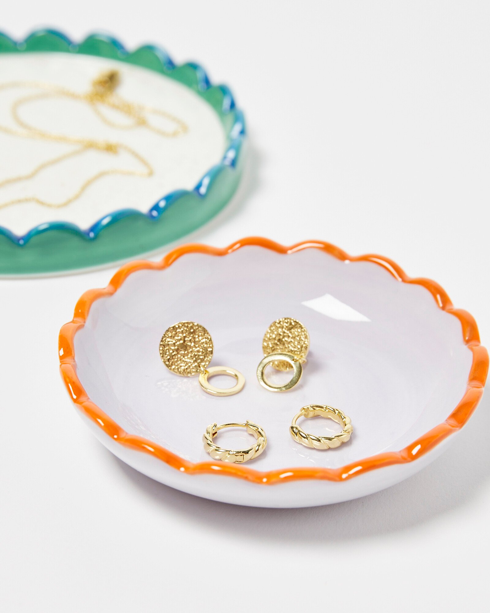 Scallop Ceramic Trinket Dishes Set of Two | Oliver Bonas