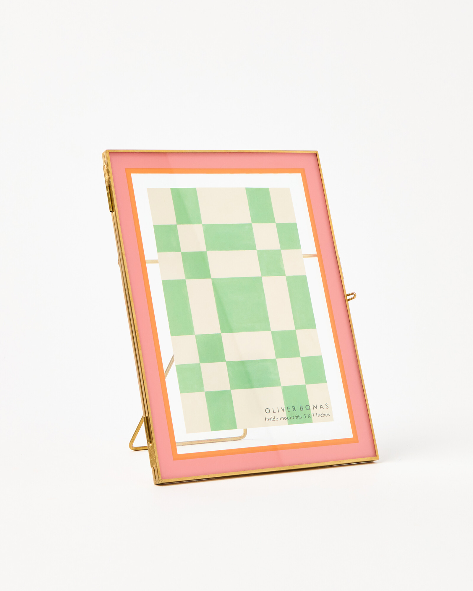 Colour Block Pink Standing Photo Frame 5x7" | Oliver Bonas