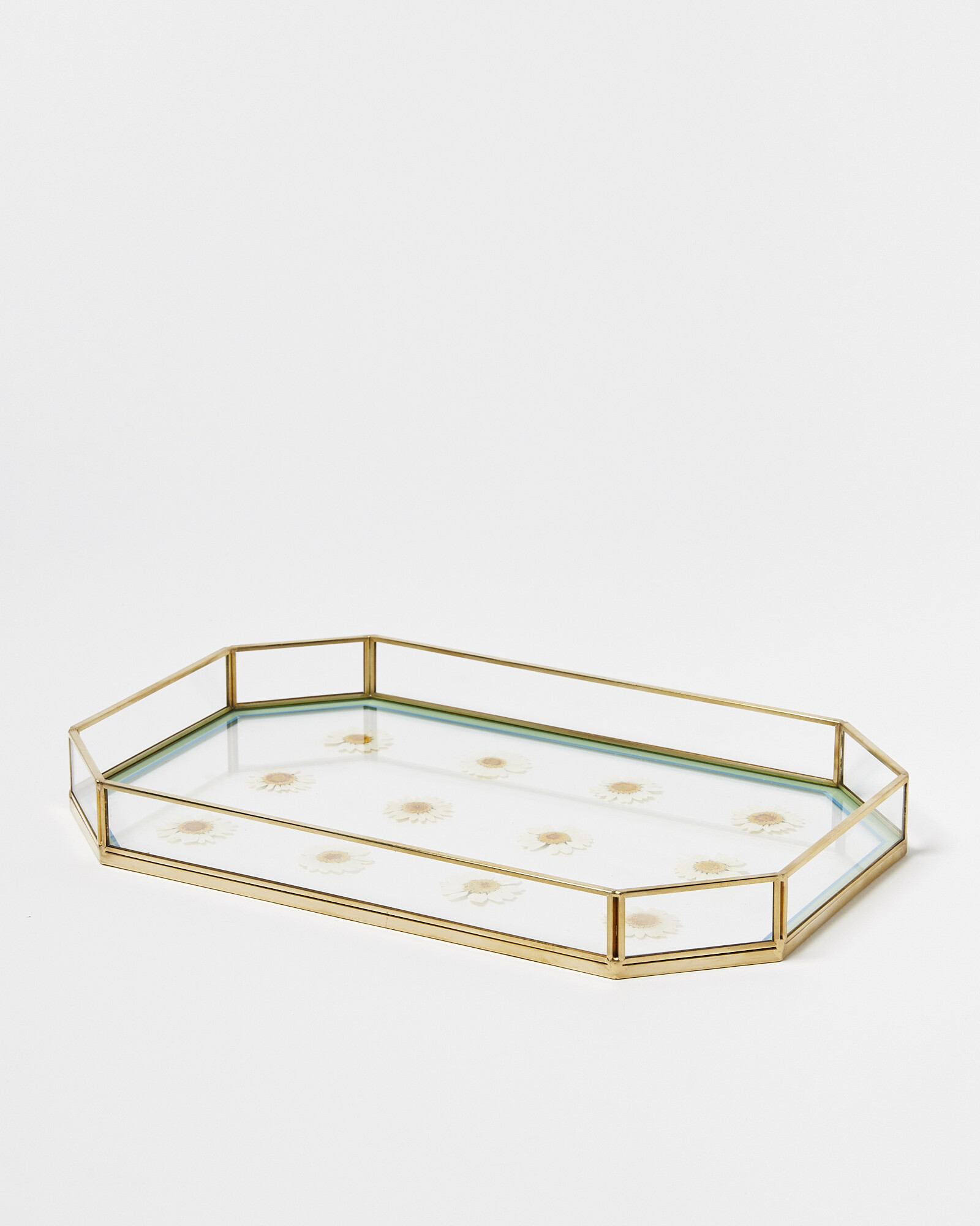 Daisy Dried Flowers Octagon Tray | Oliver Bonas