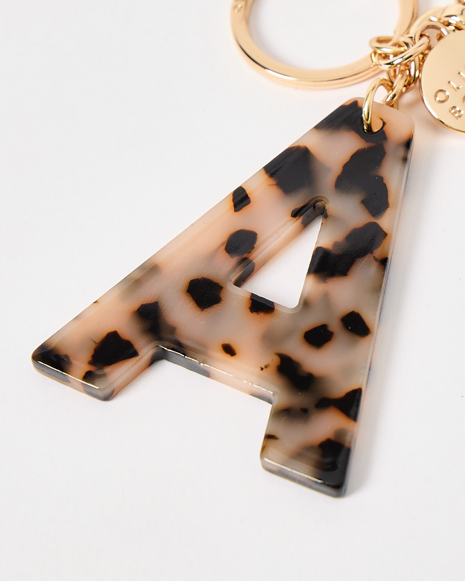 Alphabet Brown Faux Tortoiseshell Initial Keyring | Oliver Bonas