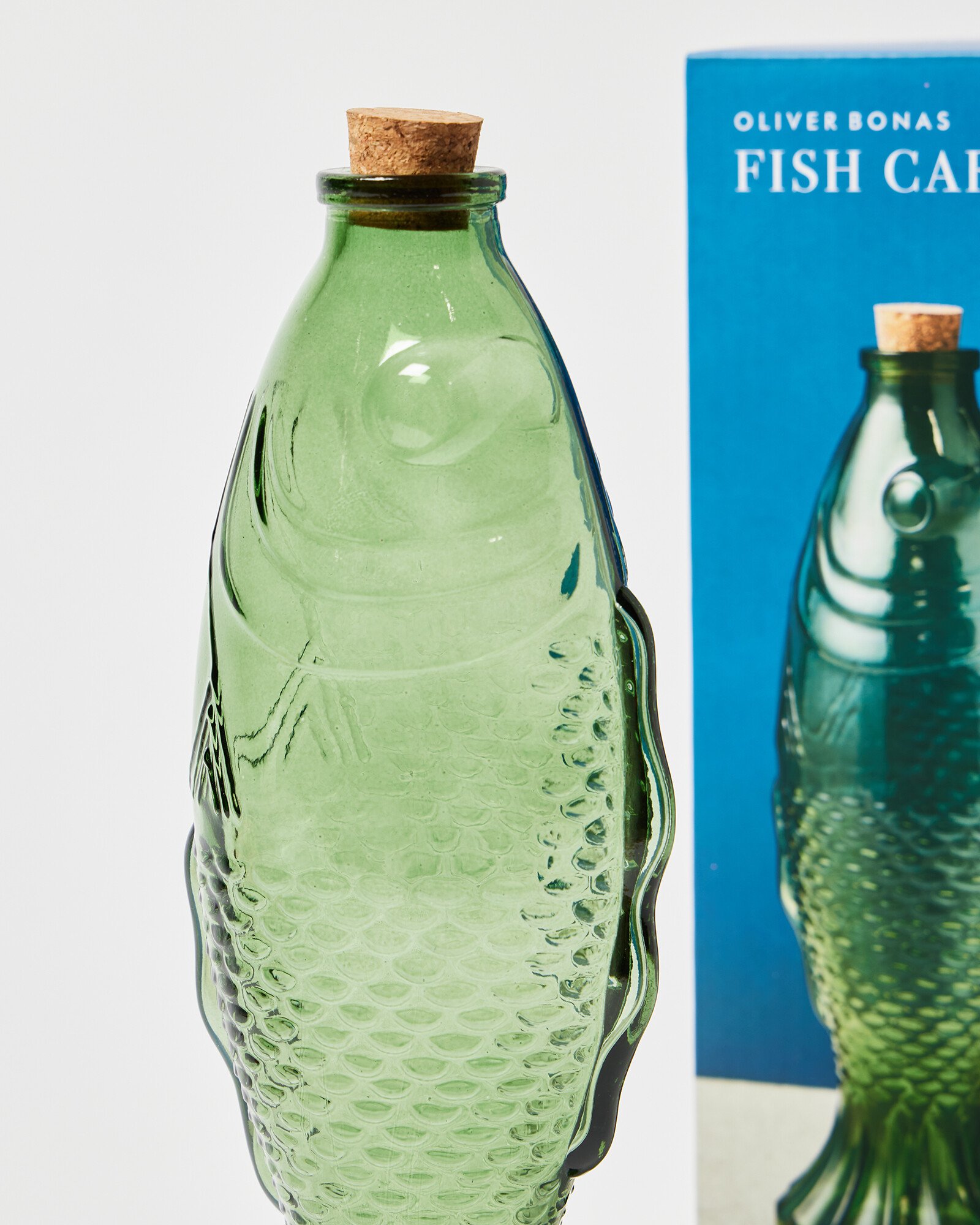 Fish Green Glass Carafe | Oliver Bonas