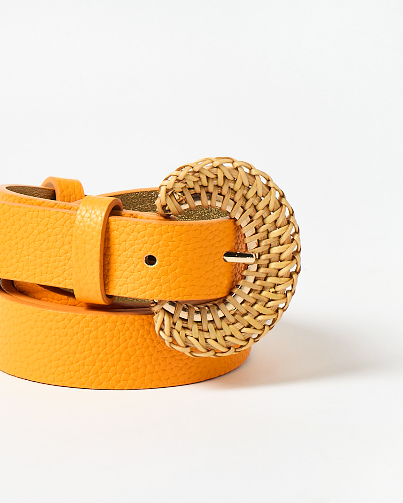 Orange Wooden Weave Buckle Jeans Belt | Oliver Bonas
