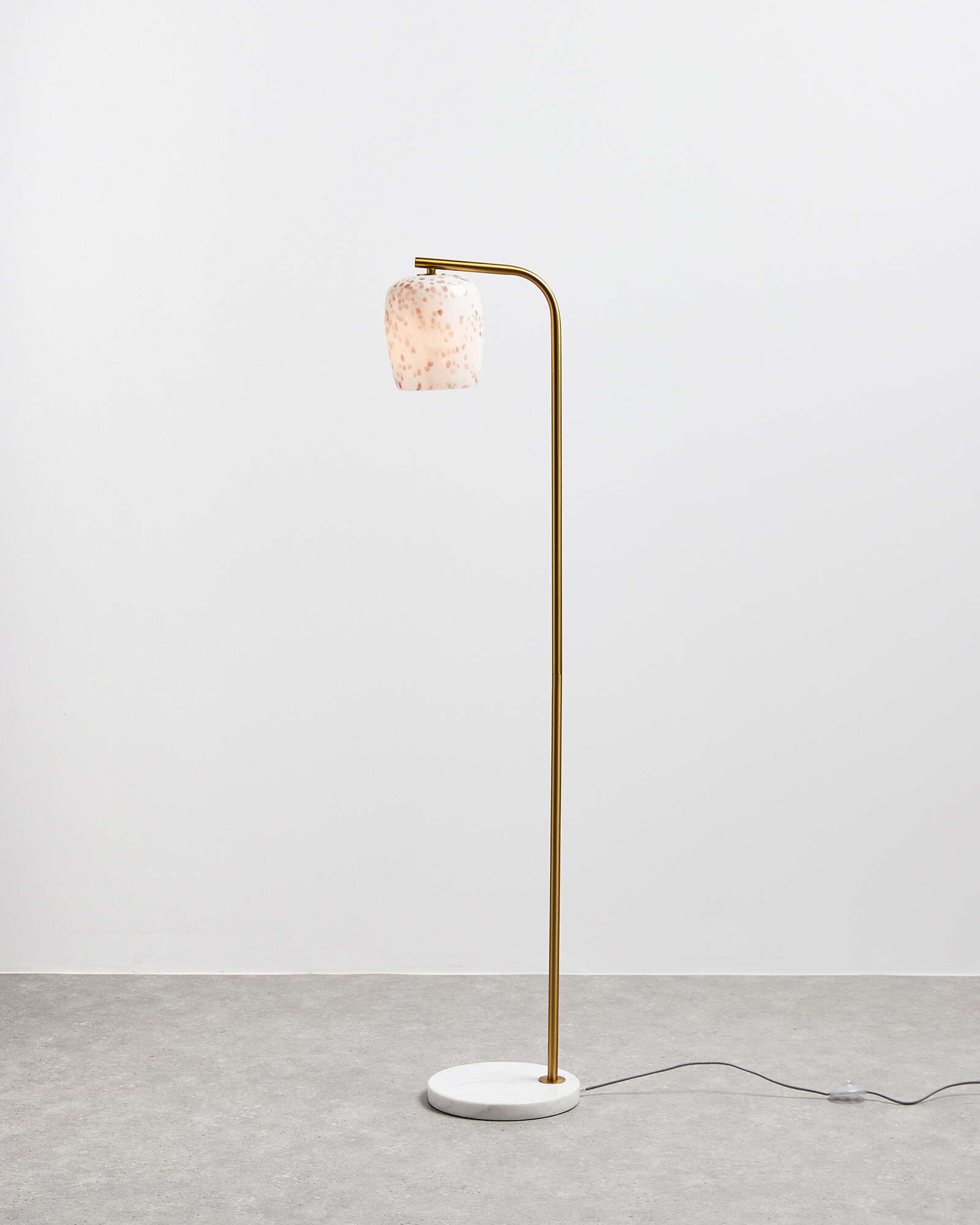 Cosmo Gold Glass & Marble Floor Lamp | Oliver Bonas