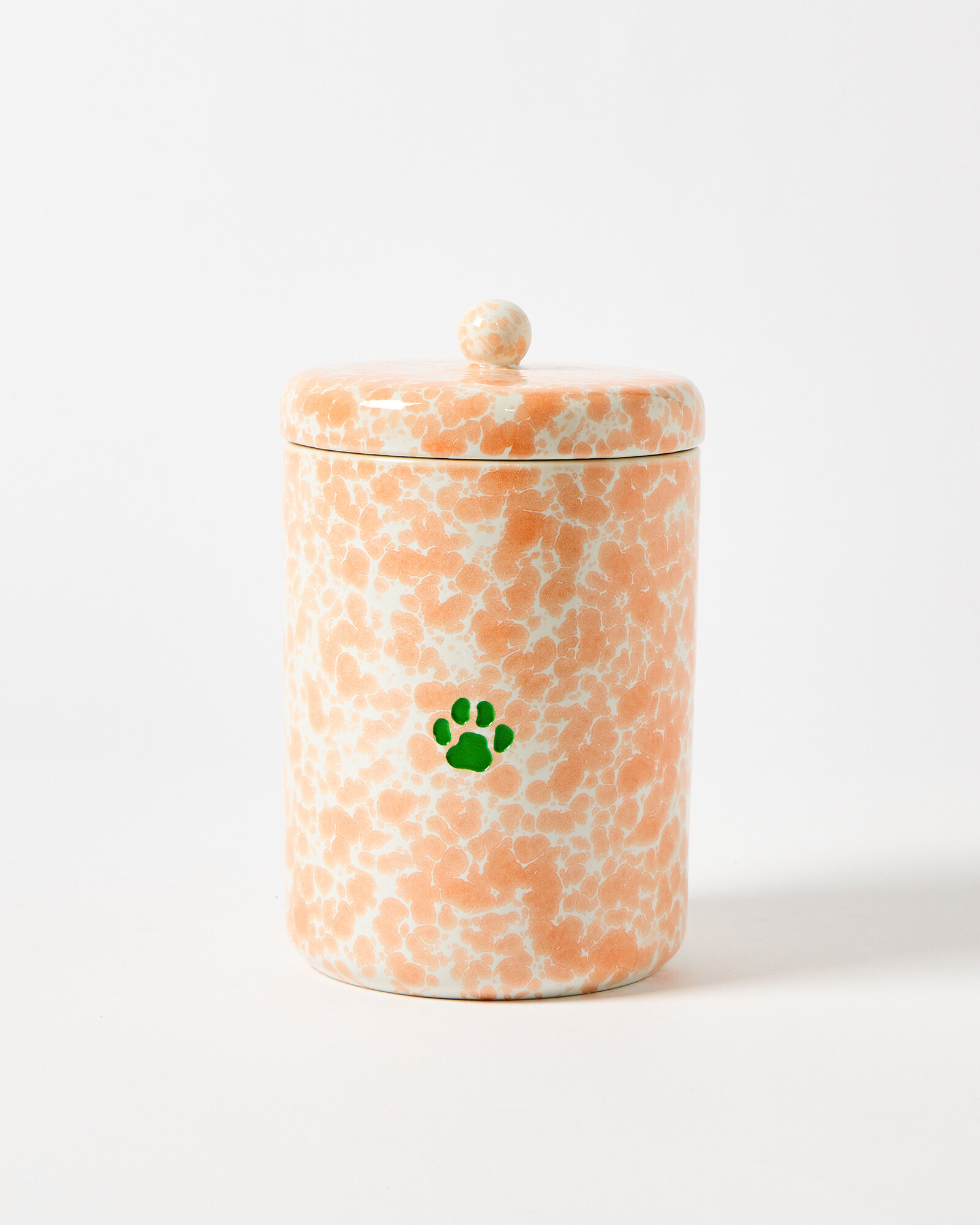 Kailani Paw Orange Ceramic Pet Treat Jar | Oliver Bonas