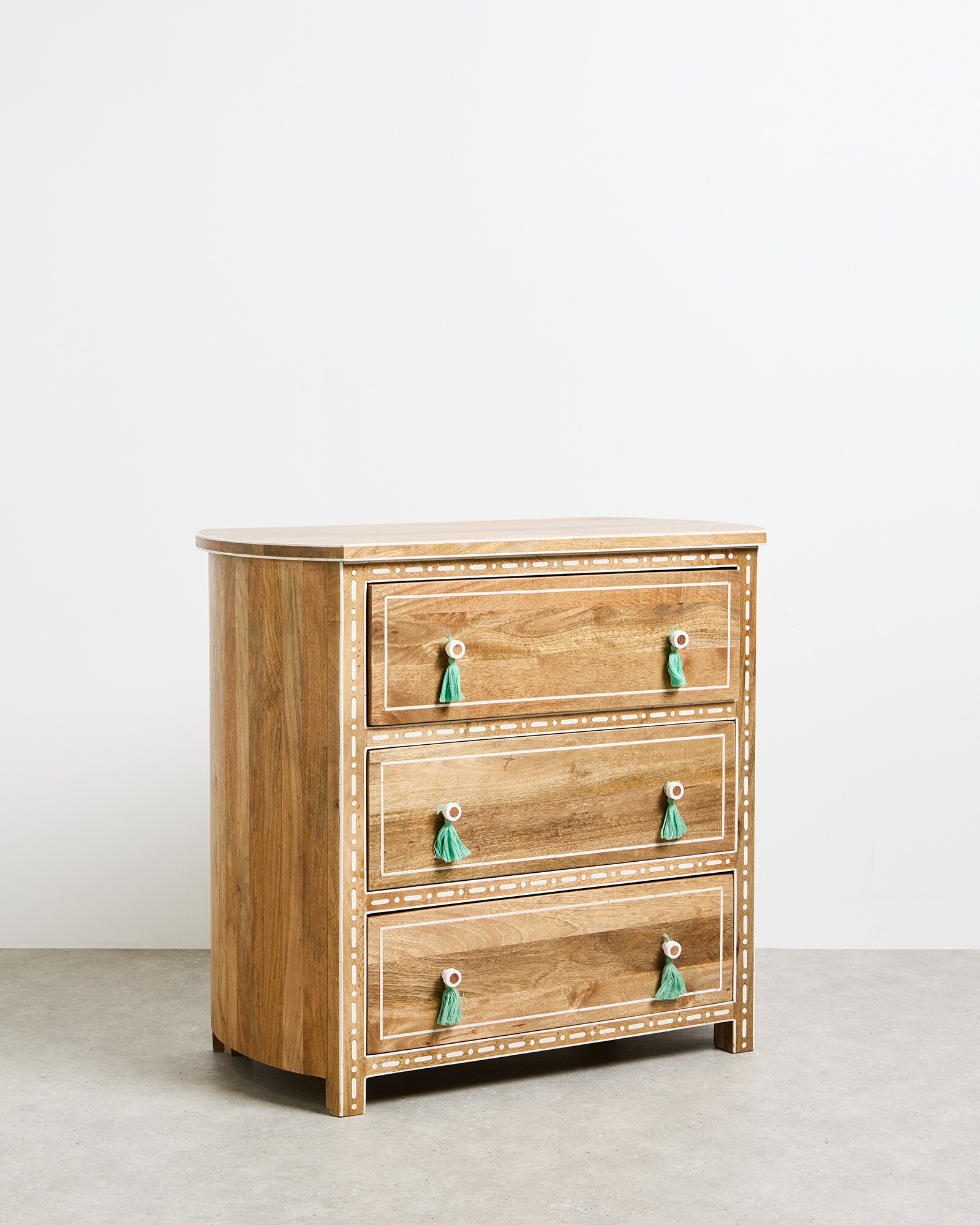 Riya Mango Wood Inlay Chest of Drawers | Oliver Bonas