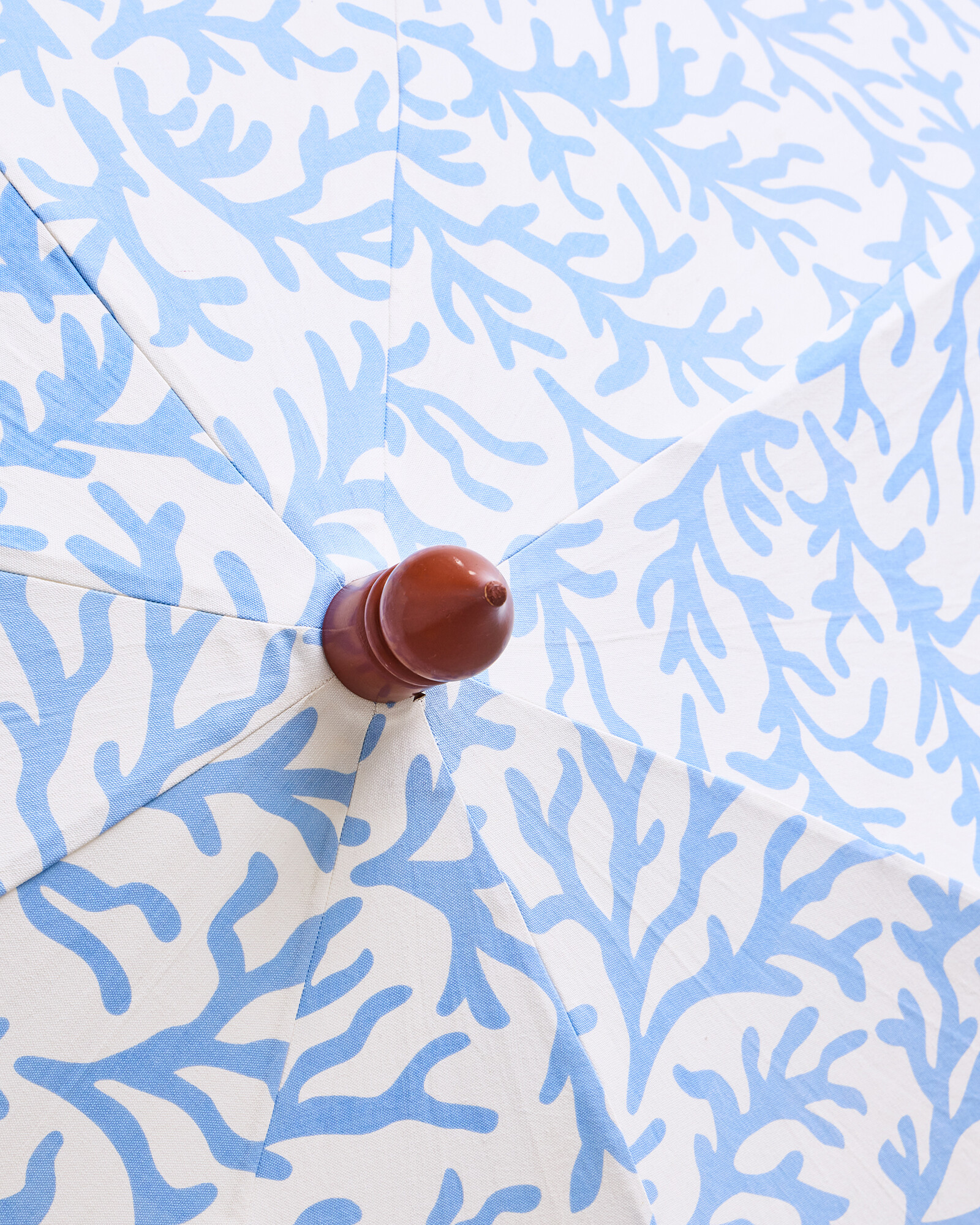 Blue Coral Fabric Garden Parasol | Oliver Bonas