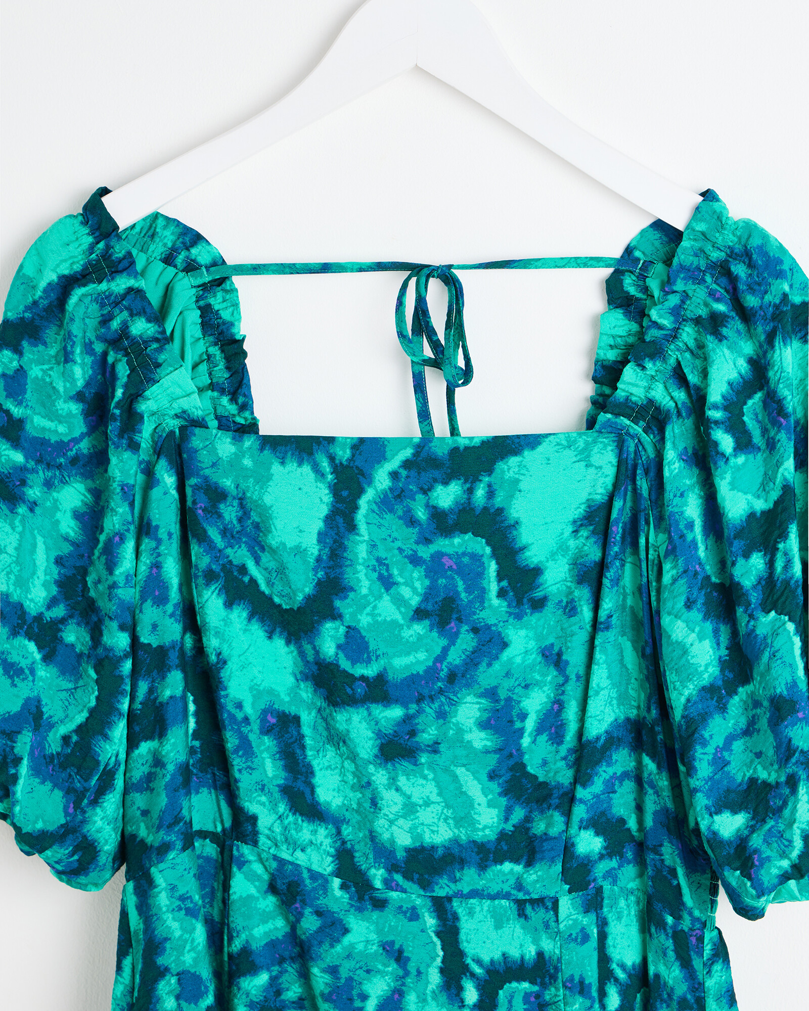 Swirl Print Green Mini Dress | Oliver Bonas