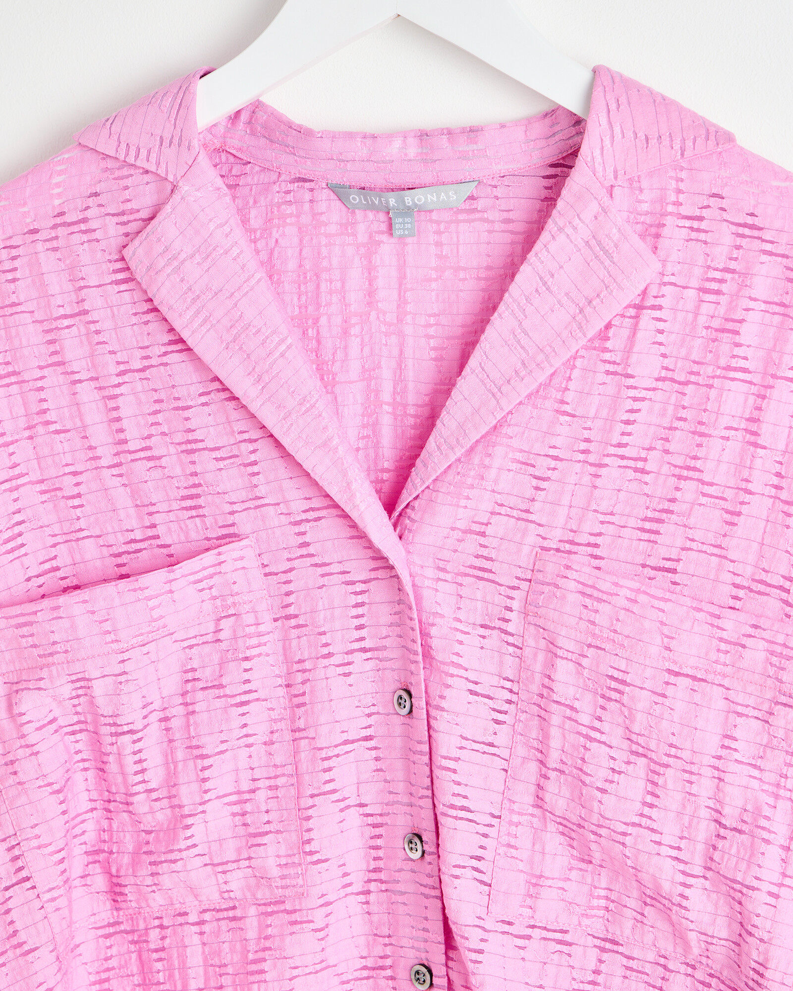 Pink Textured Boxy Shirt | Oliver Bonas
