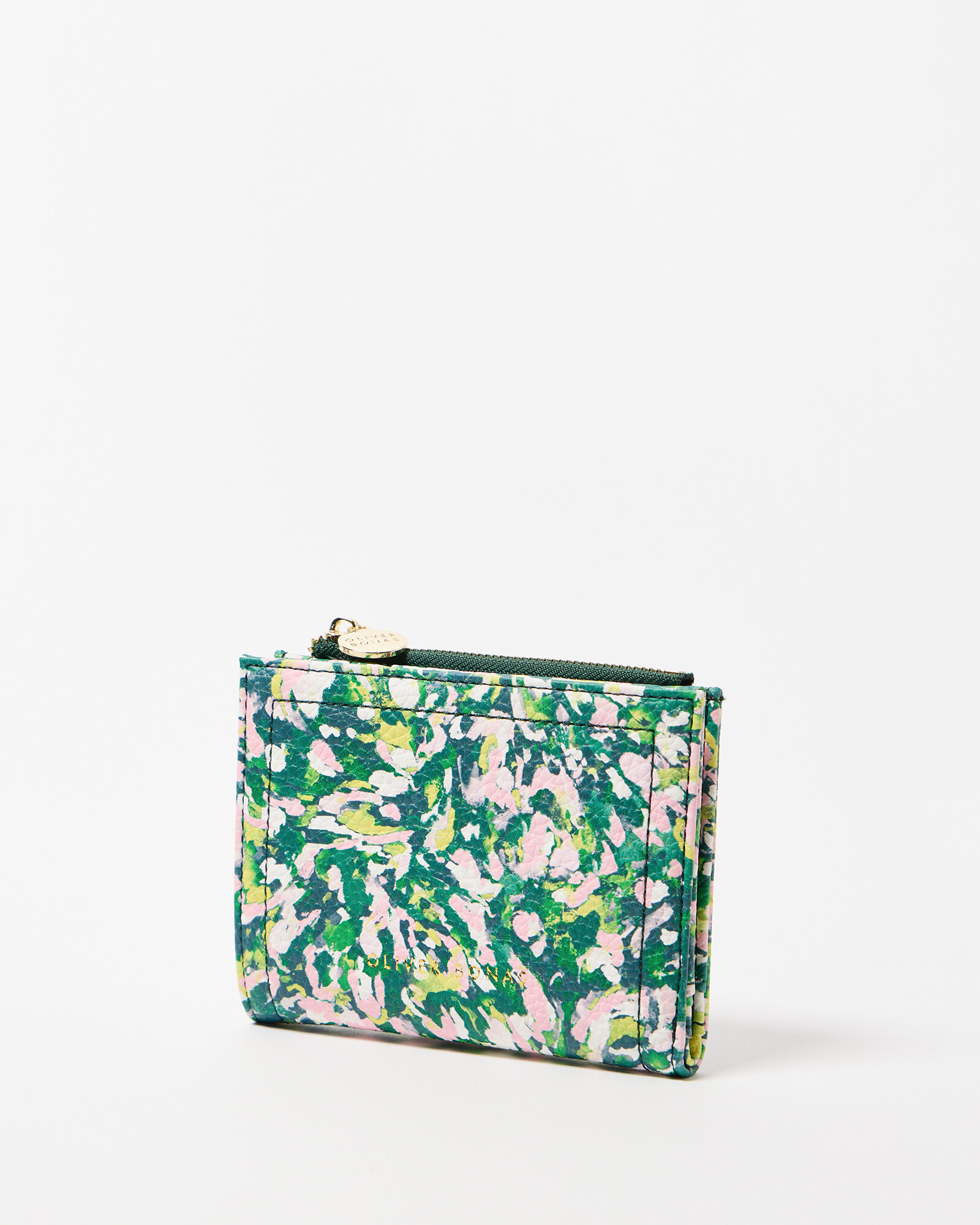 Kinley Green Swirl Print Zipped Coin Purse | Oliver Bonas