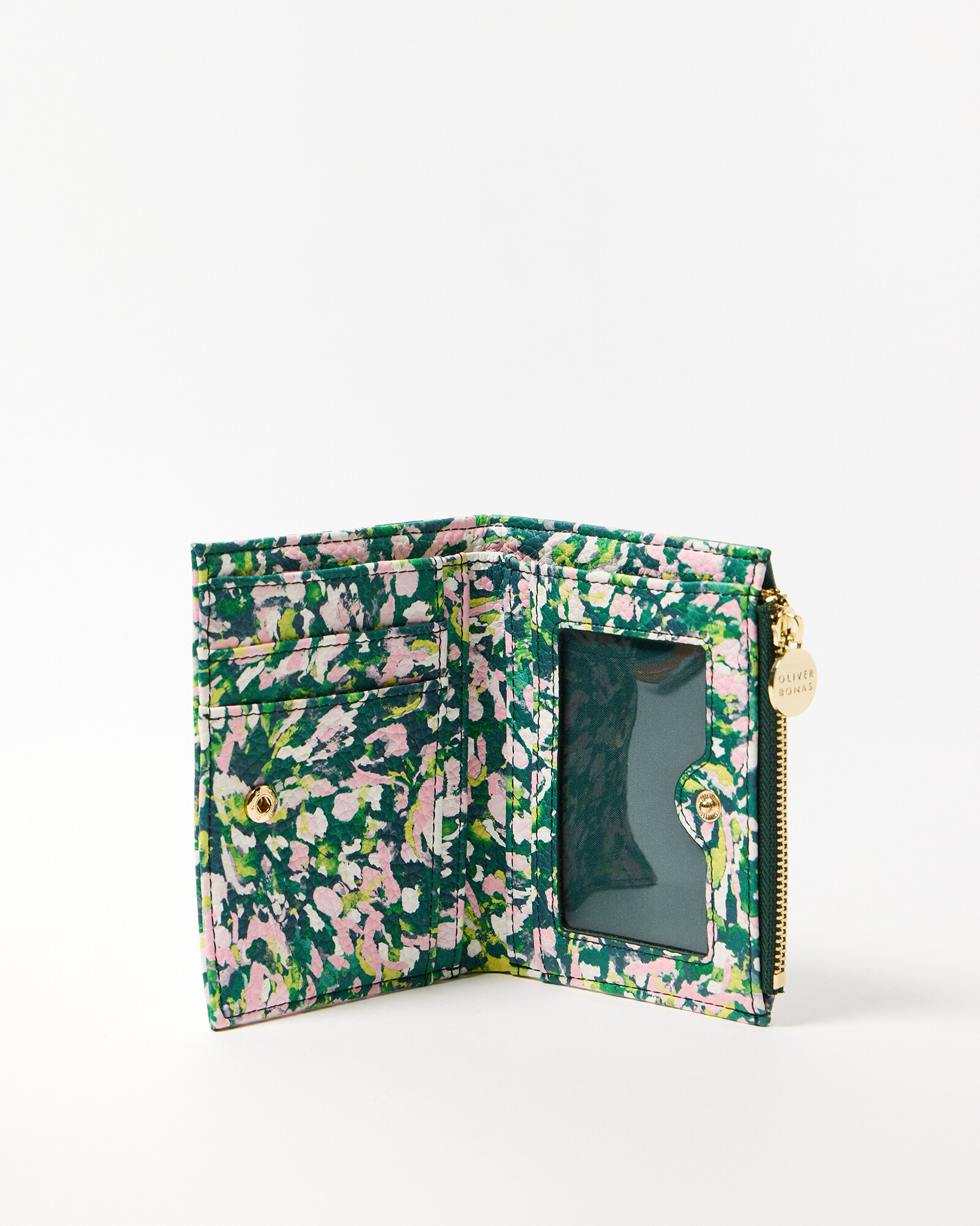 Kinley Green Swirl Print Zipped Coin Purse | Oliver Bonas