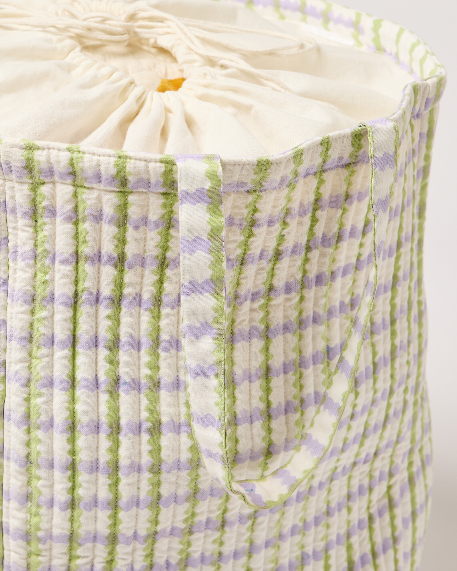 Lumu Block Printed Wavy Fabric Laundry Bag | Oliver Bonas