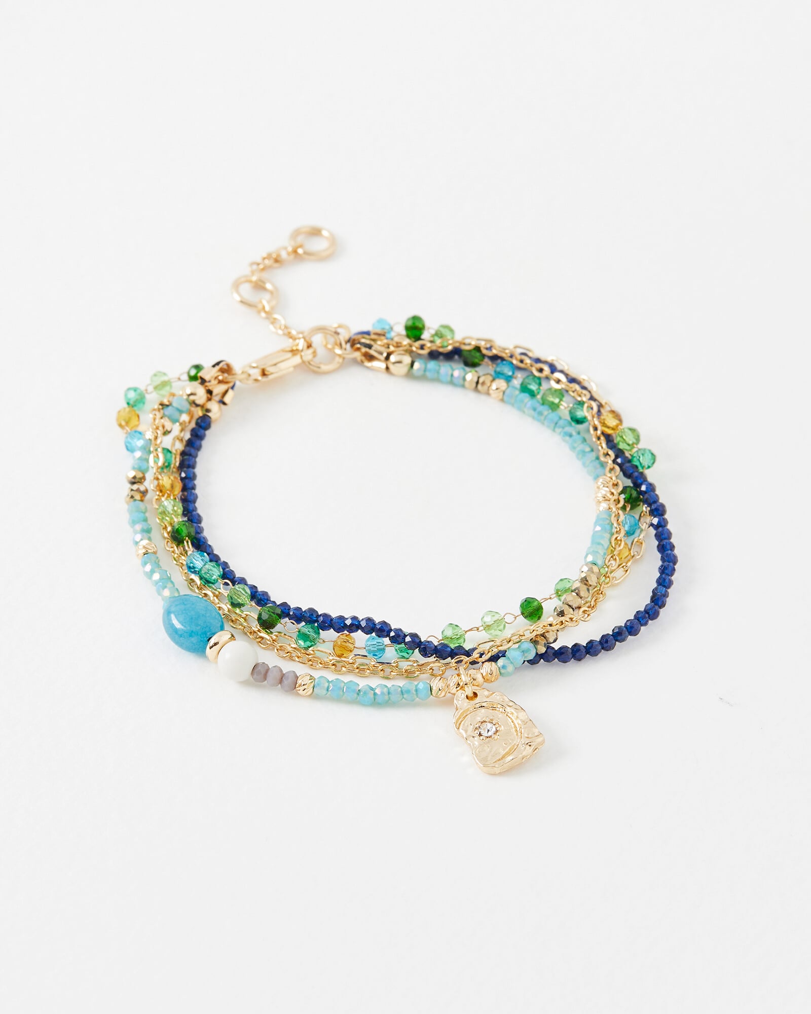 Avery Beaded Layered Chain Bracelet | Oliver Bonas