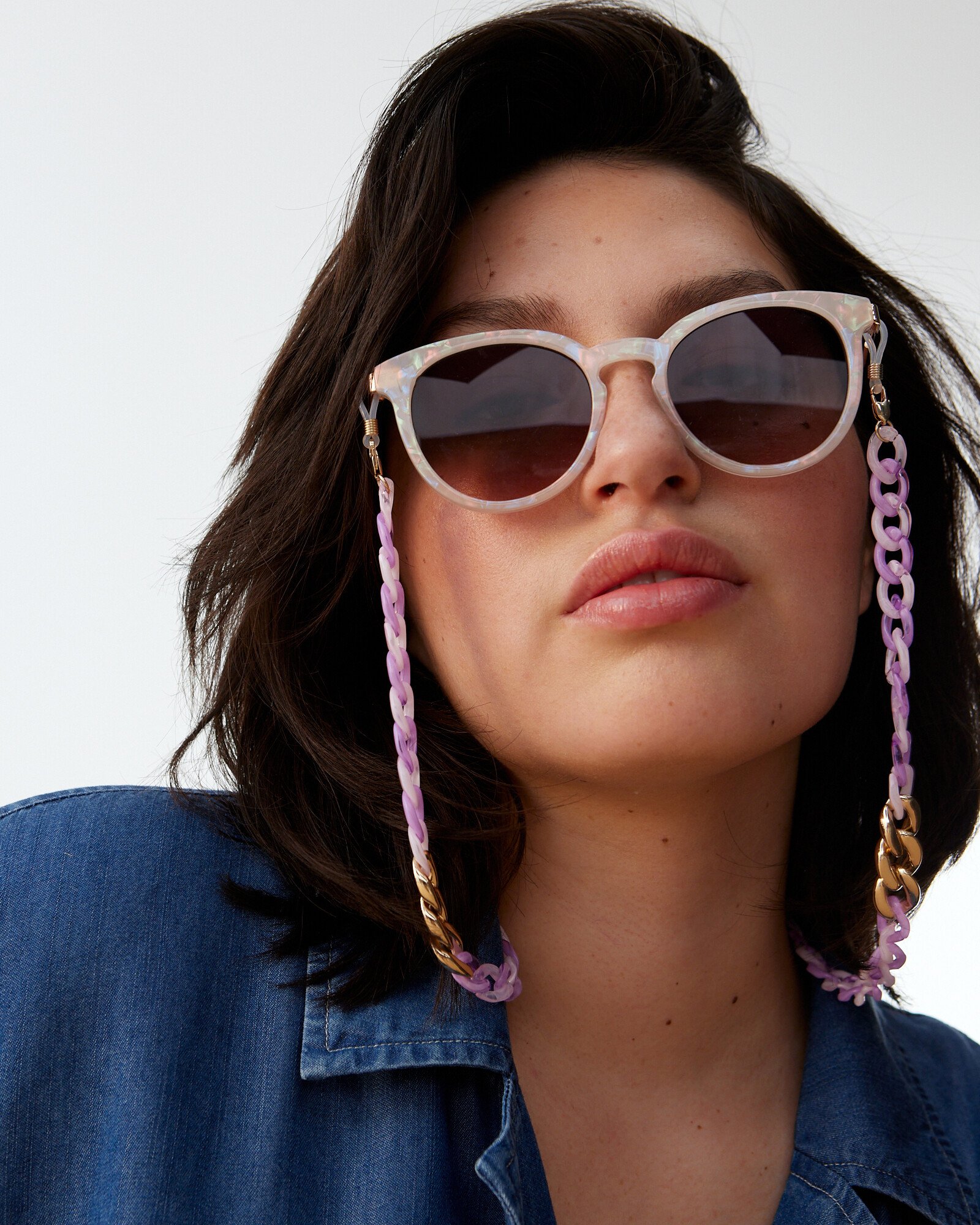 Violet Purple Chunky Chain Sunglasses Chain | Oliver Bonas