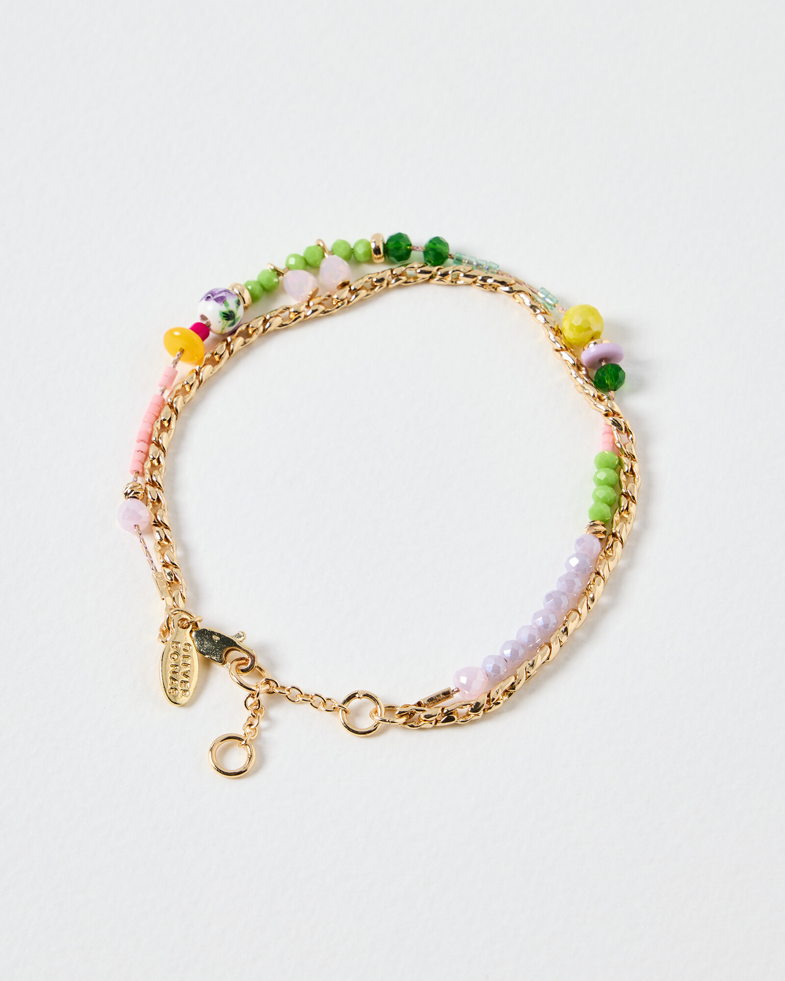 Rio Beaded Layered Chain Bracelet | Oliver Bonas