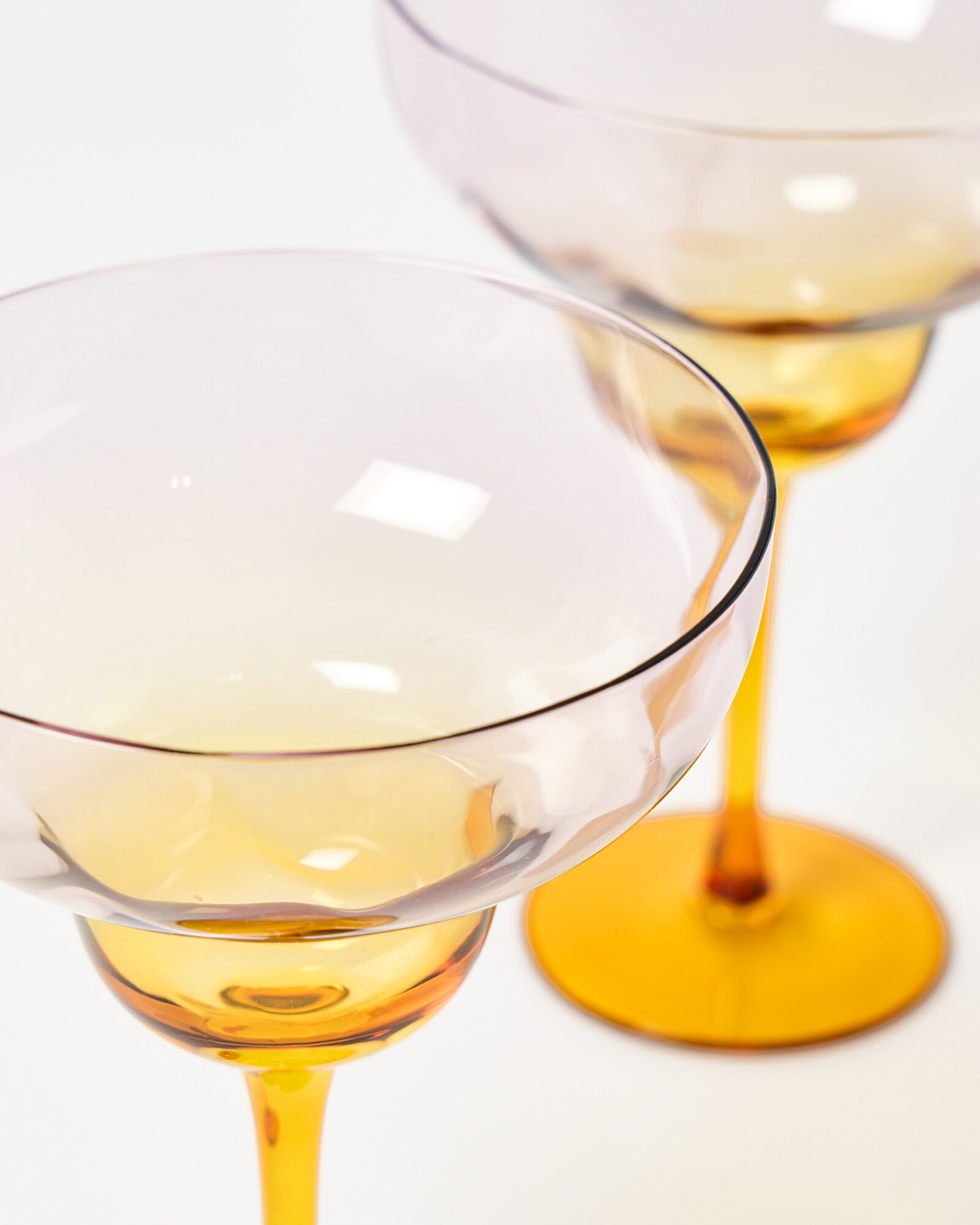 Java Yellow Ombre Margarita Glasses Set of Two | Oliver Bonas