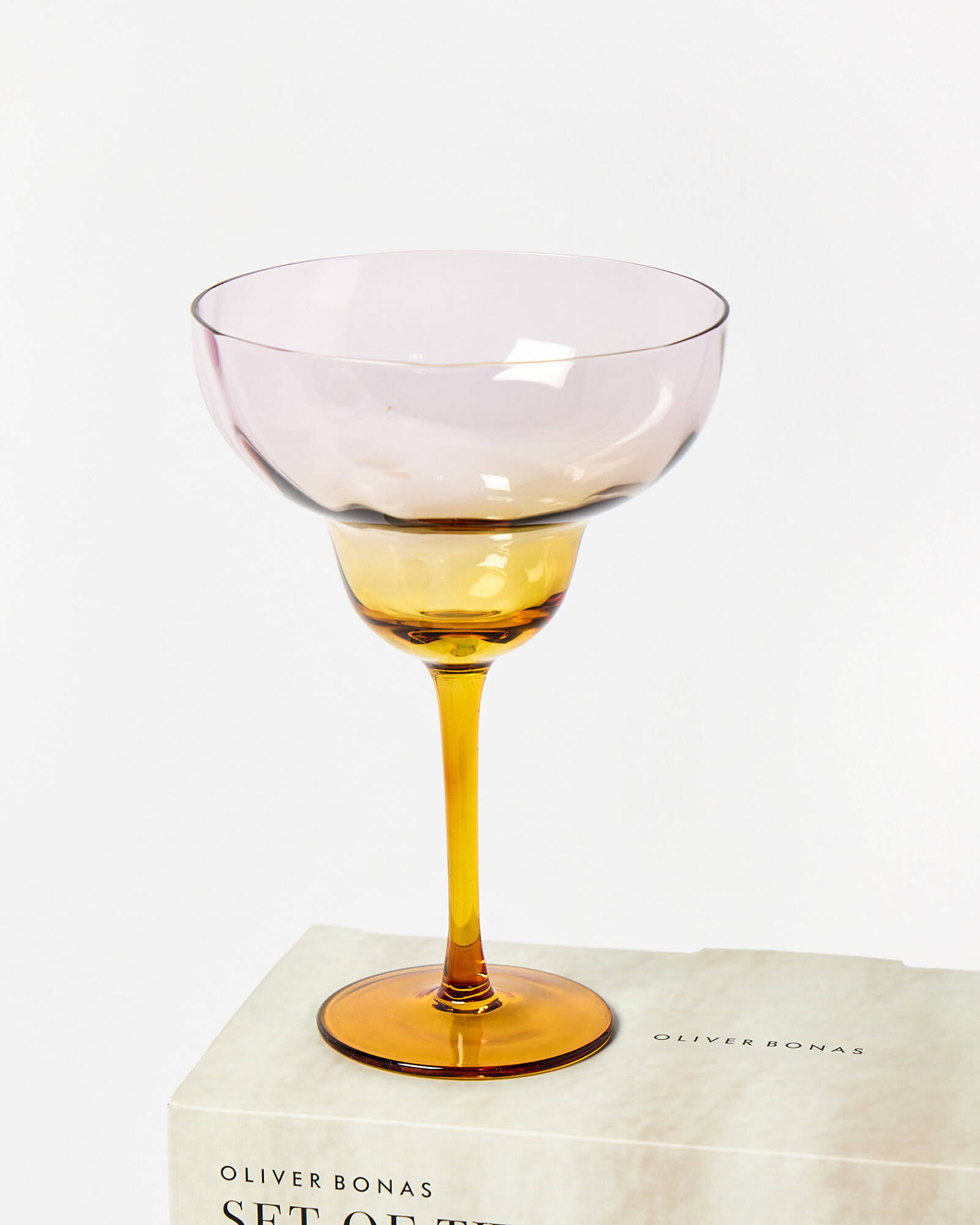 Java Yellow Ombre Margarita Glasses Set of Two | Oliver Bonas