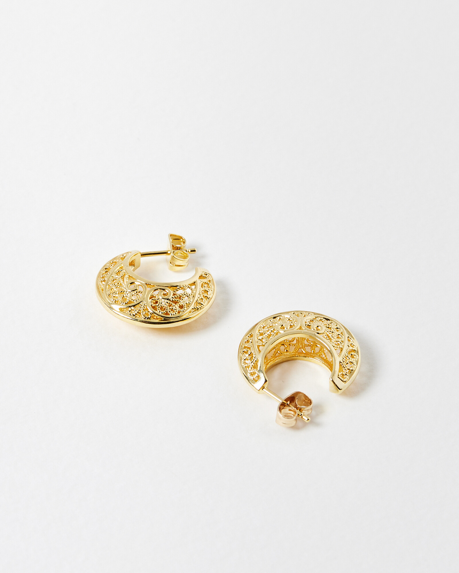 Seren Filigree Gold Plated Hoop Earrings | Oliver Bonas
