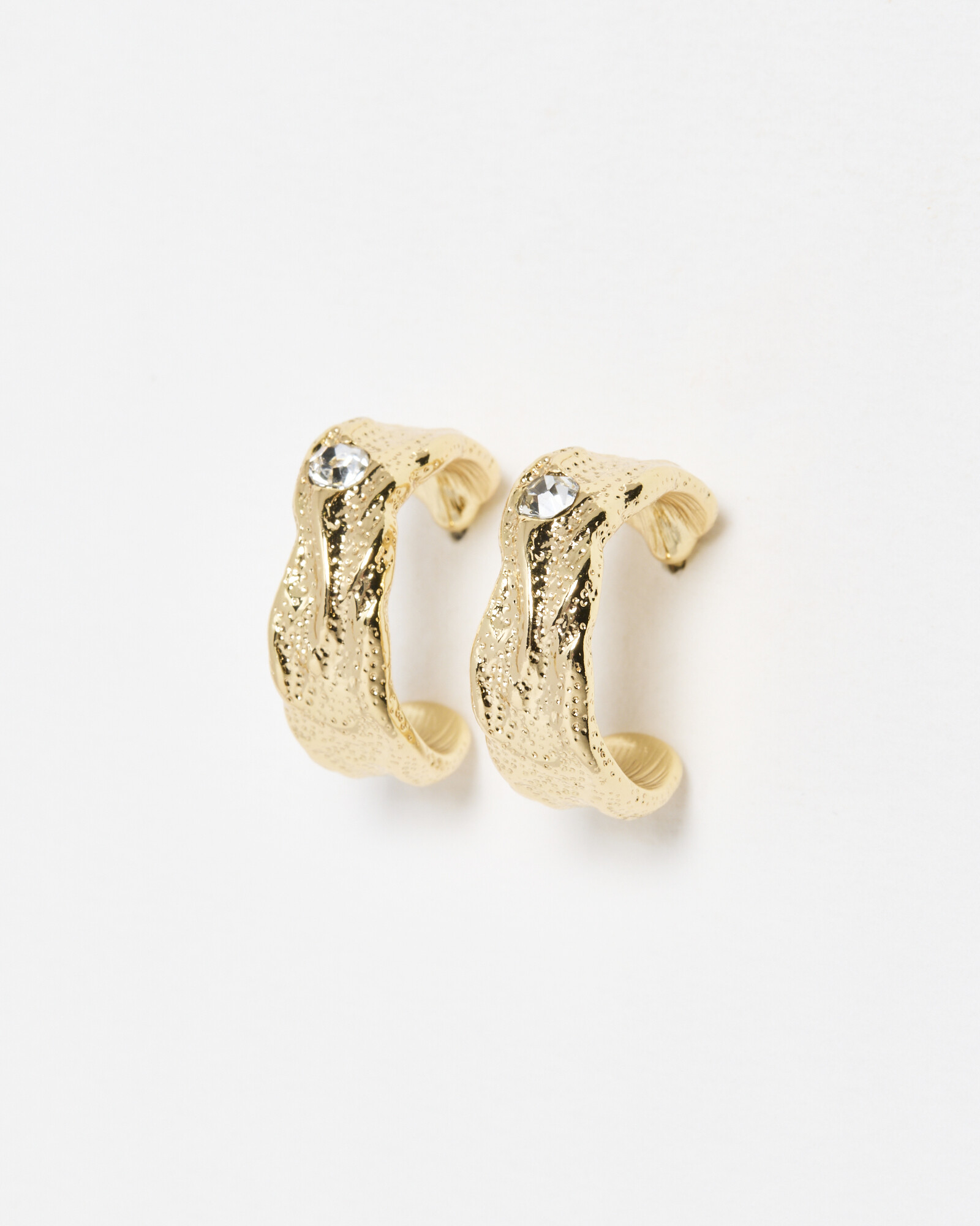 Orna Molten Metal Gold Tone Hoop Earrings | Oliver Bonas