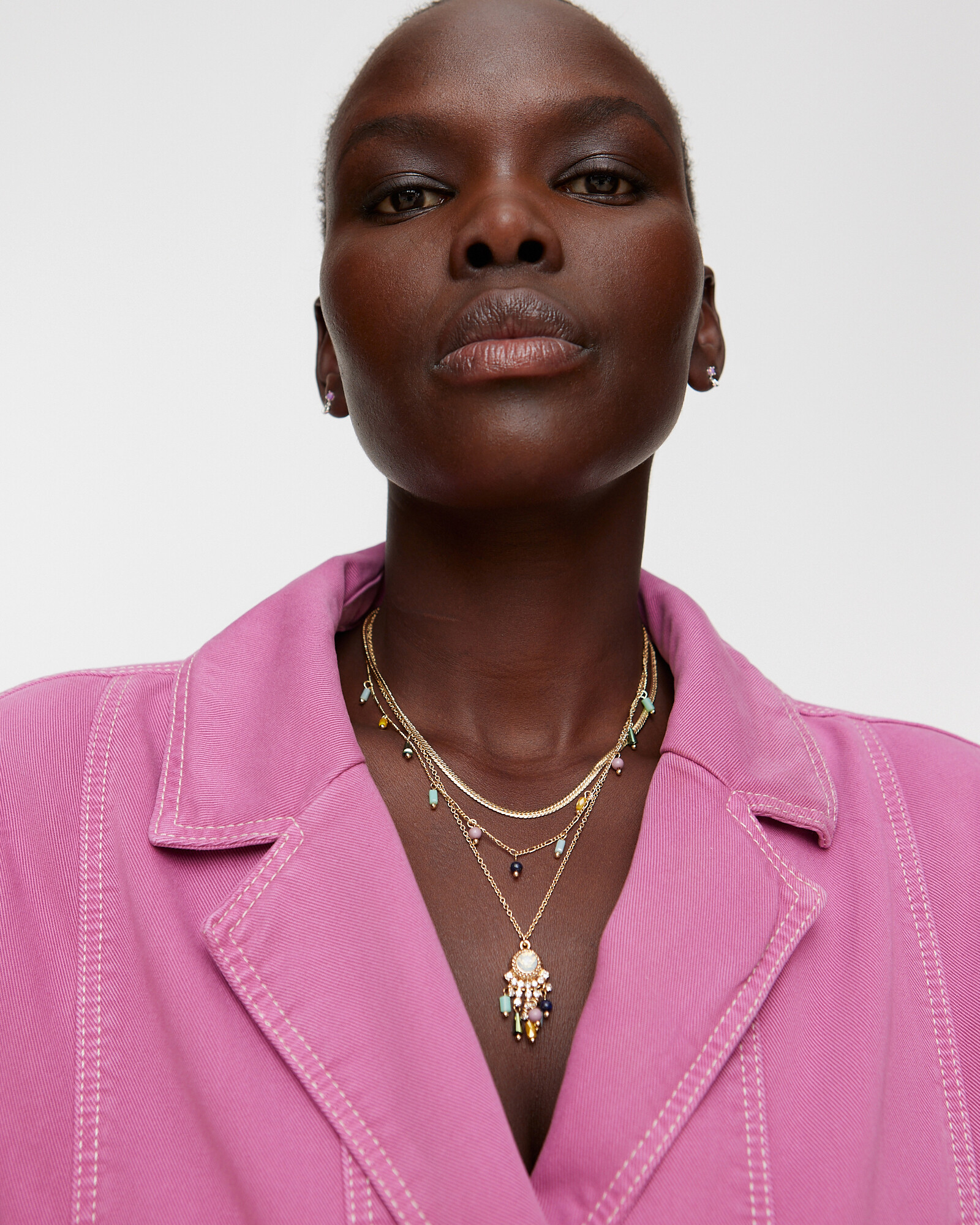 Azure Bead Cluster Layered Pendant Necklace | Oliver Bonas