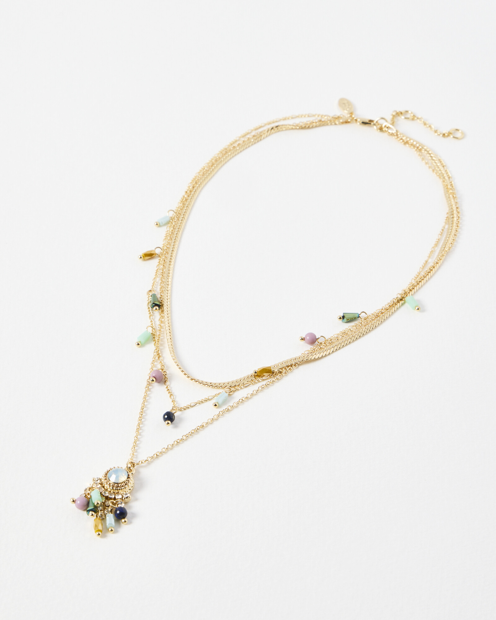 Azure Bead Cluster Layered Pendant Necklace | Oliver Bonas