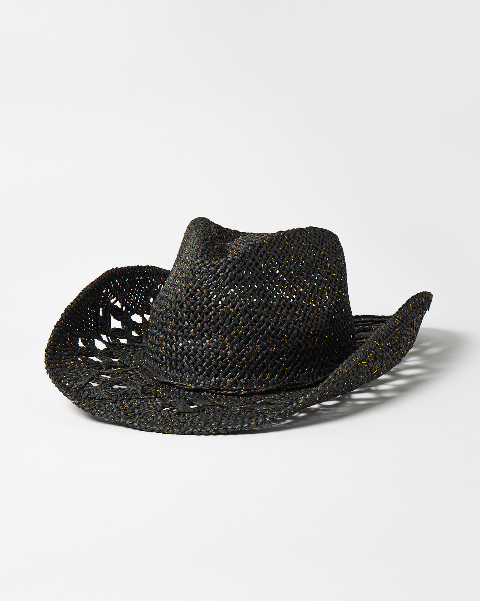 Black Sparkle Straw Cowboy Hat | Oliver Bonas