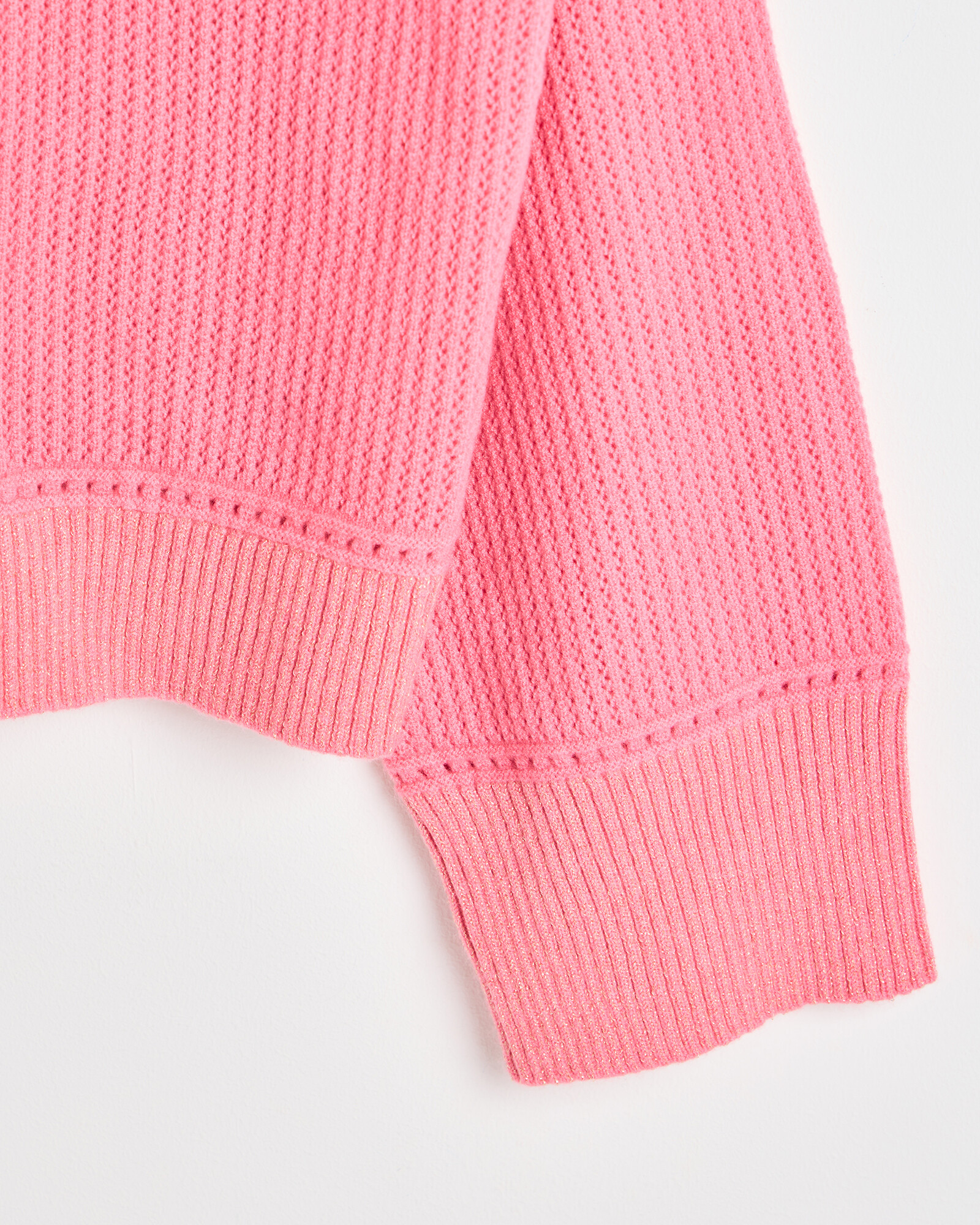 Pink Sparkle Trim Knitted Zip Cardigan | Oliver Bonas