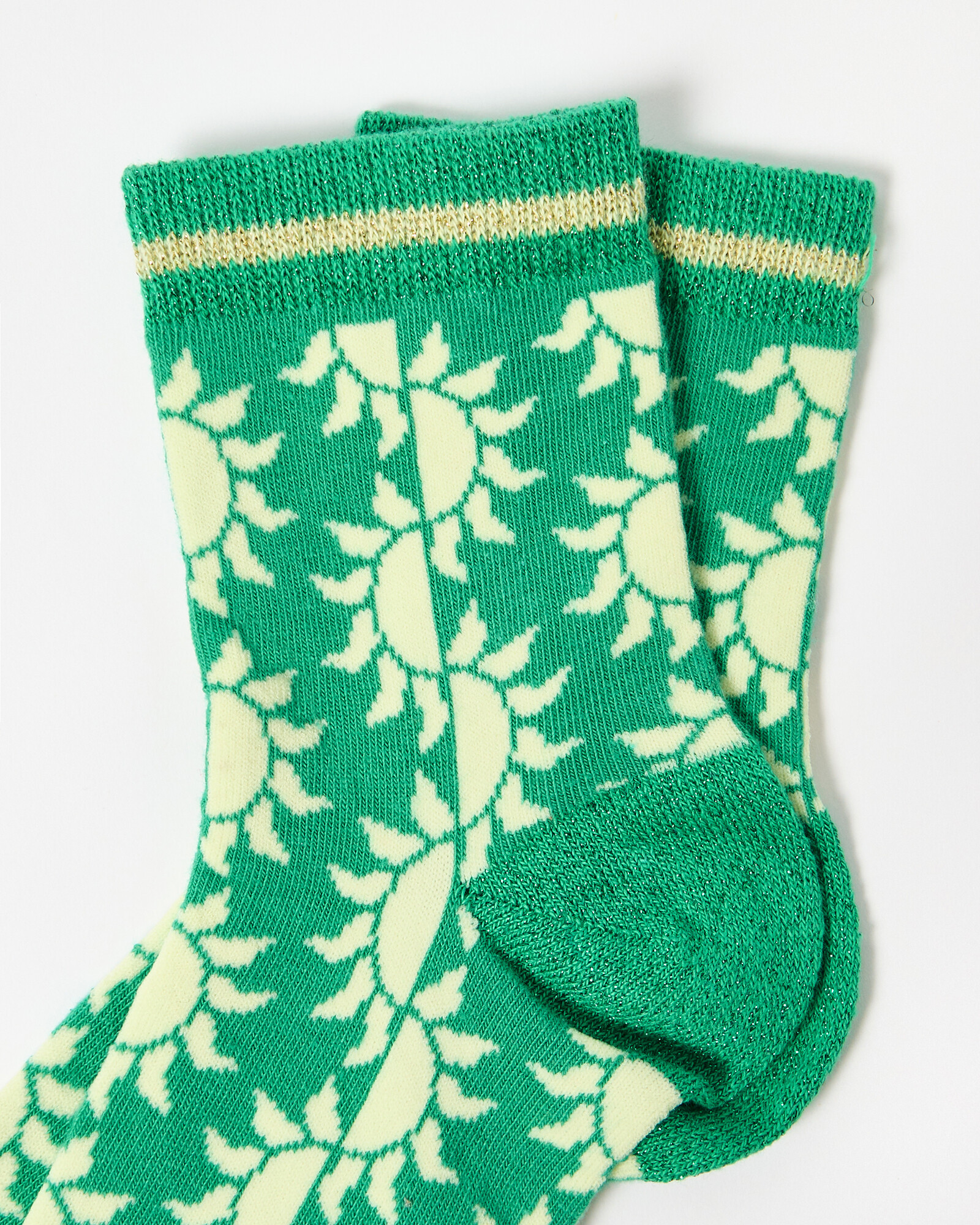 Green & Yellow Geometric Sun Ankle Socks | Oliver Bonas