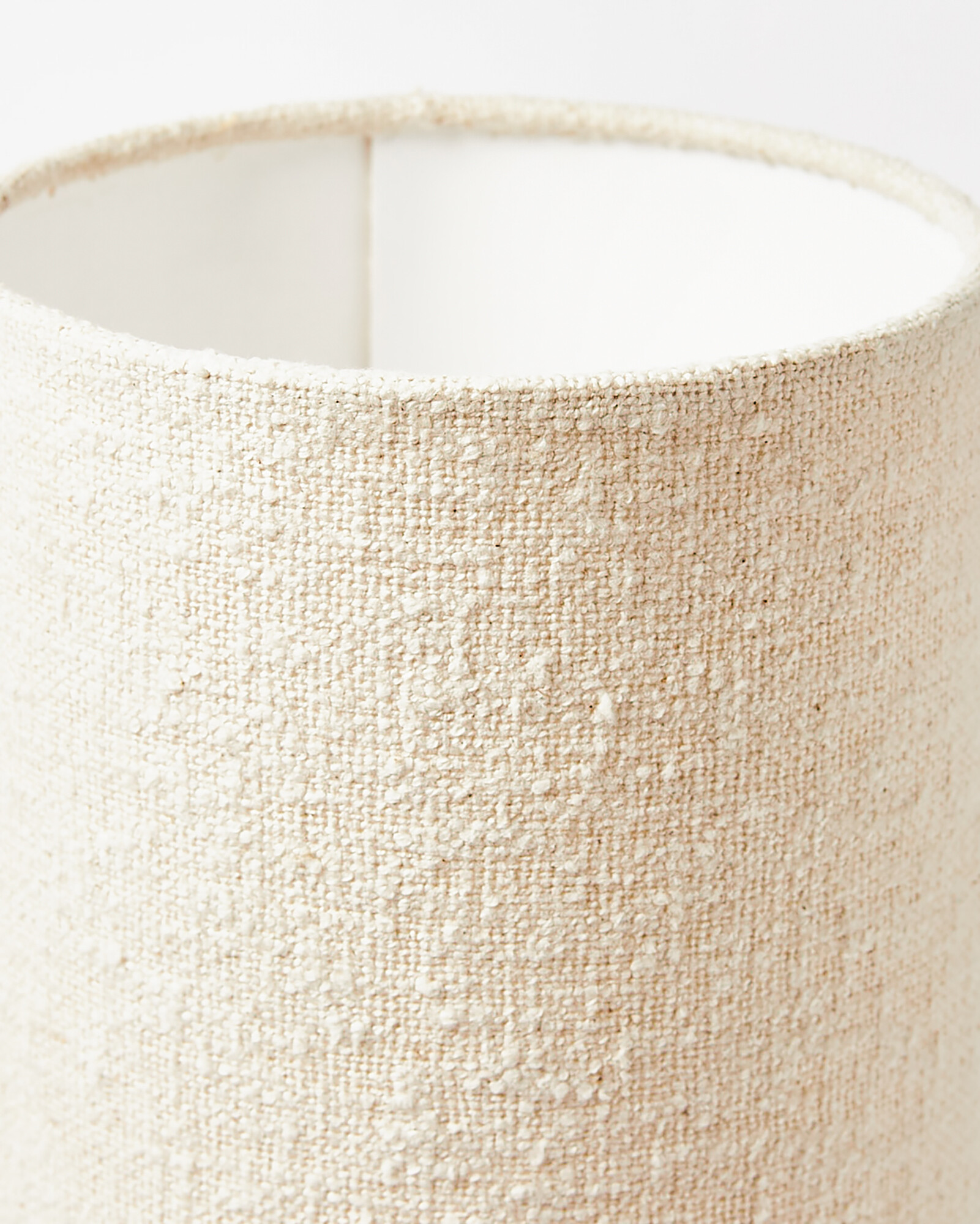 Alma White Boucle Column Table Light | Oliver Bonas