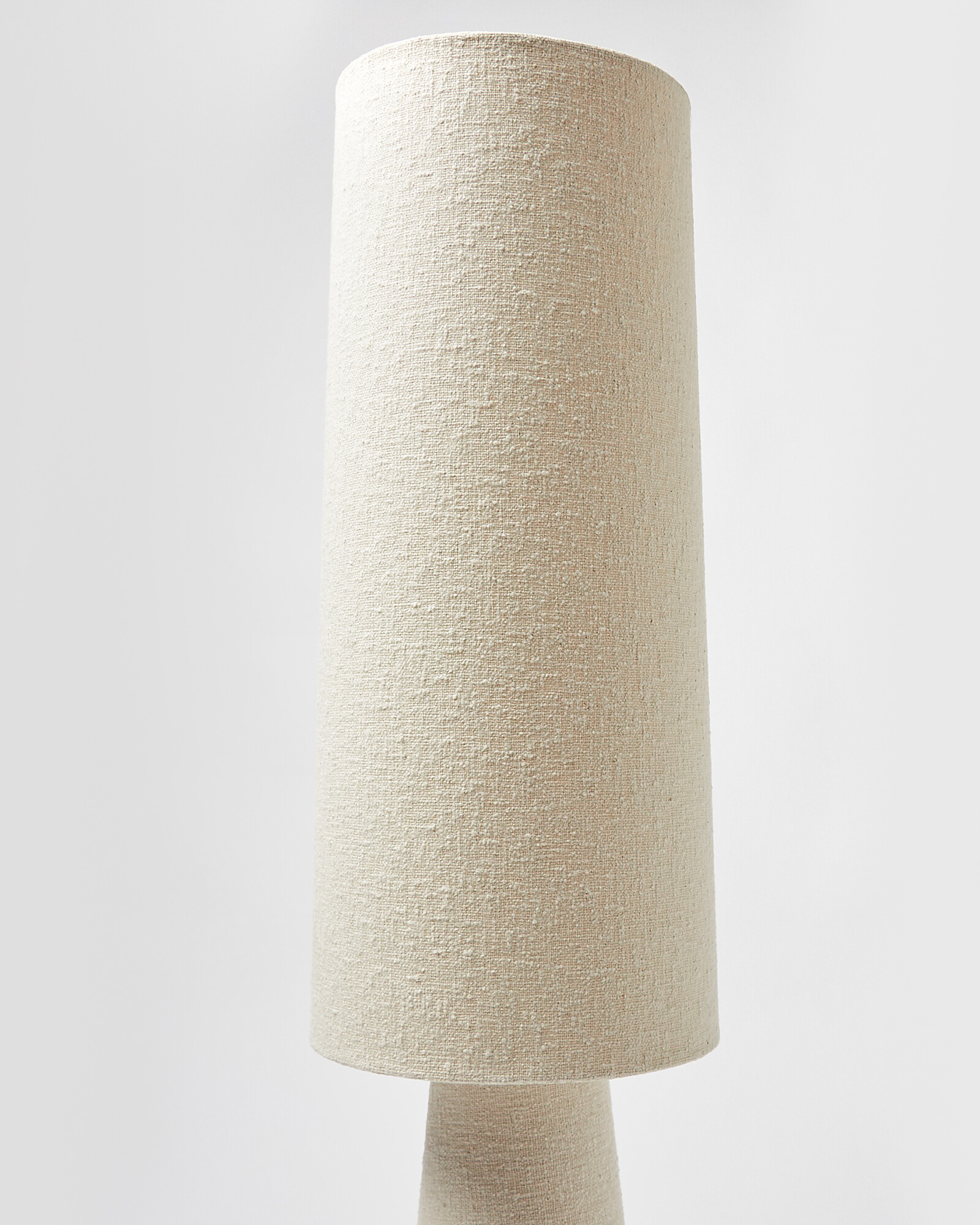 Alma White Boucle Column Floor Light | Oliver Bonas