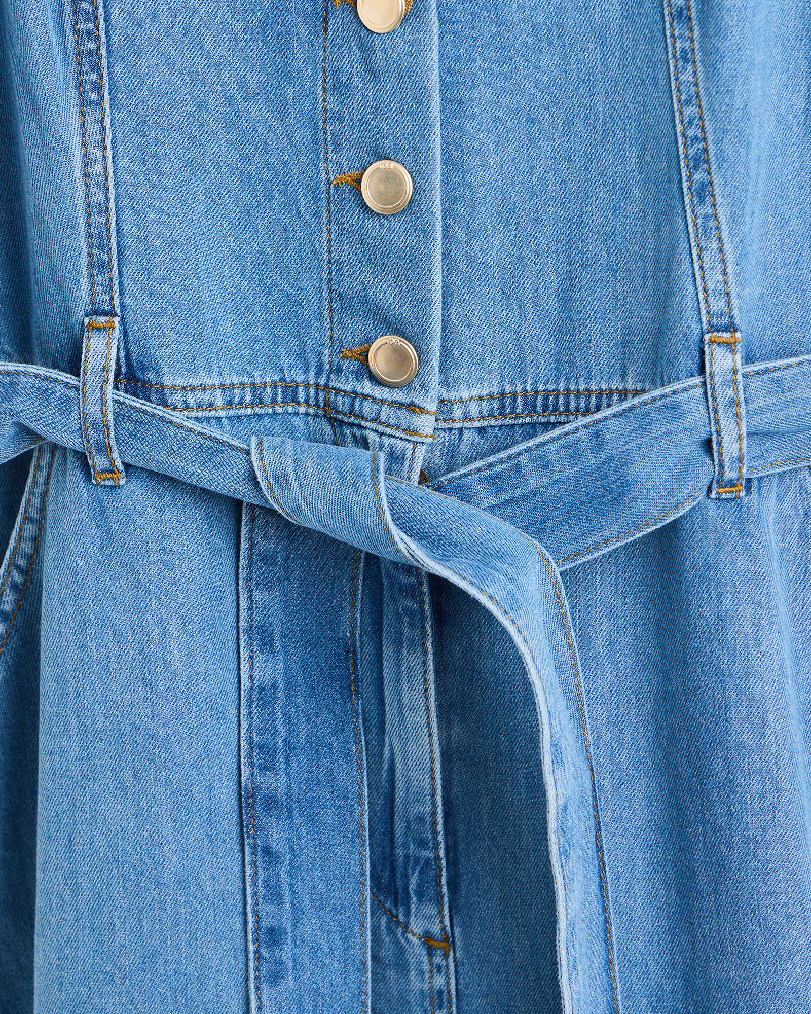 Puff Sleeve Blue Denim Jumpsuit | Oliver Bonas