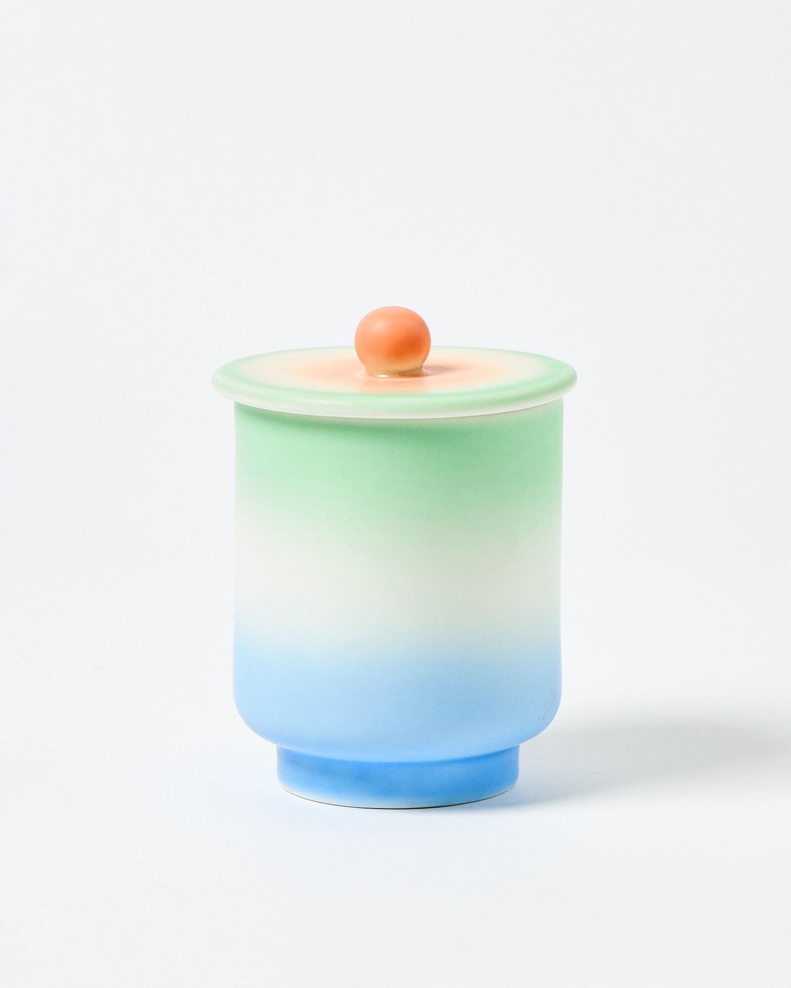 Coquille Ombre Green Ceramic Bathroom Pot | Oliver Bonas