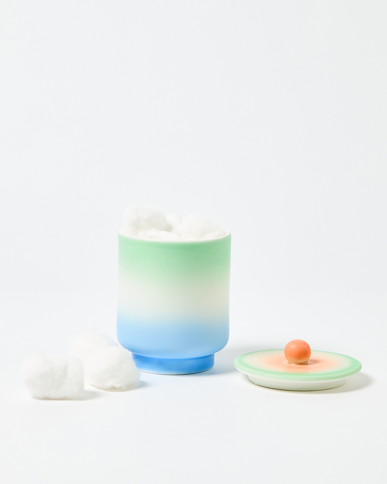 Coquille Ombre Green Ceramic Bathroom Pot | Oliver Bonas